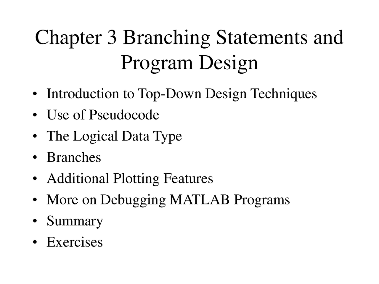 Matlab Chapter 3 Slides With Some Basic Skill Docsity