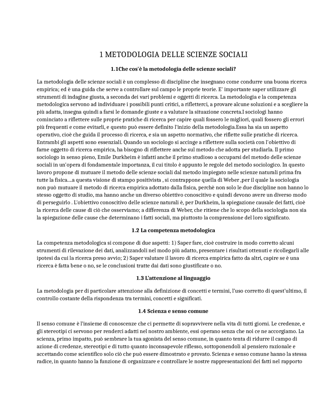 Metodologia Delle Scienze Sociali Cmeraviglia Docsity