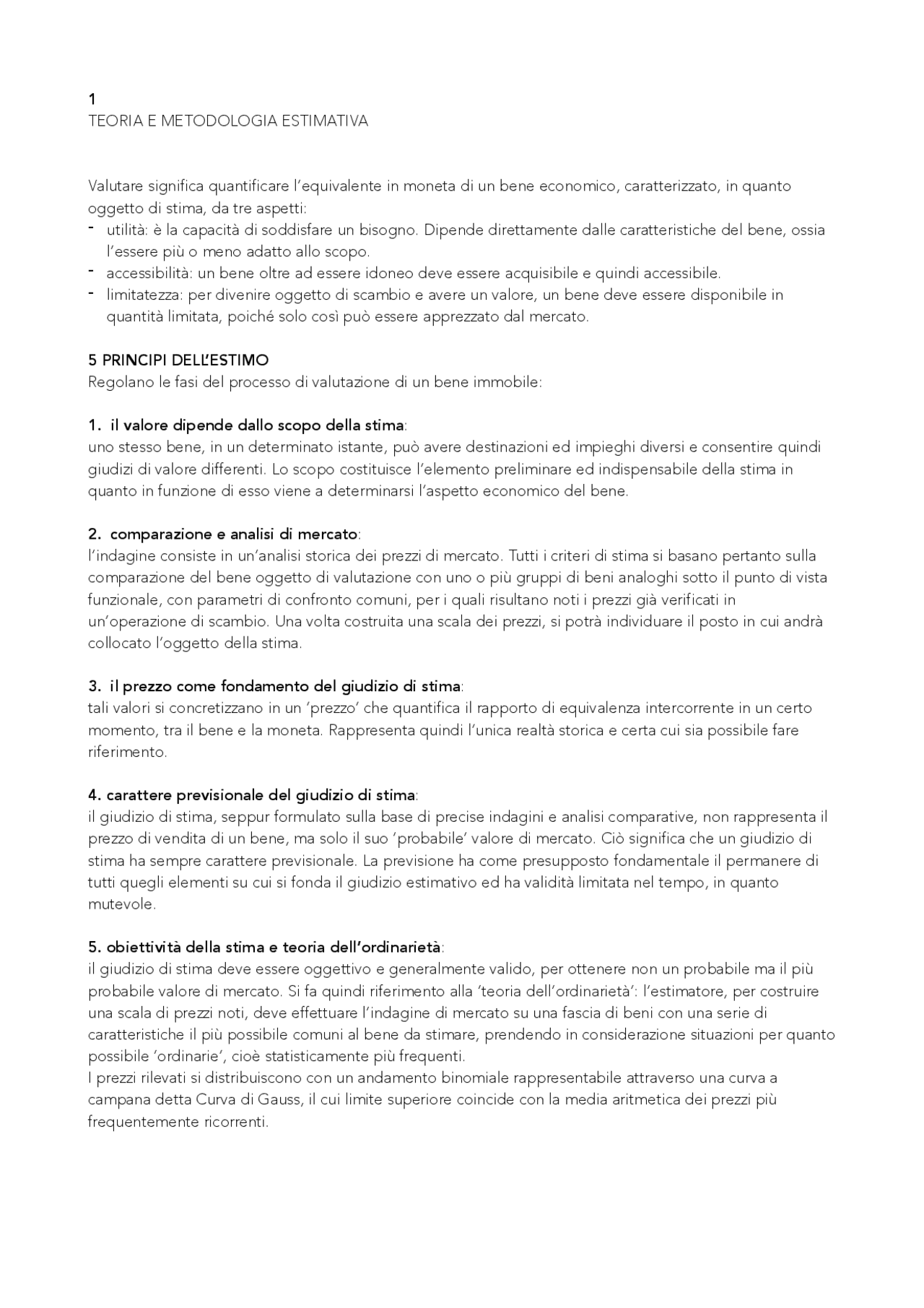 Principi Di Estimo Prof Salvatore Minieri Docsity