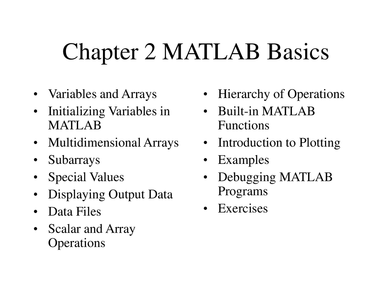 Matlab Slides Some Basic Skill Docsity