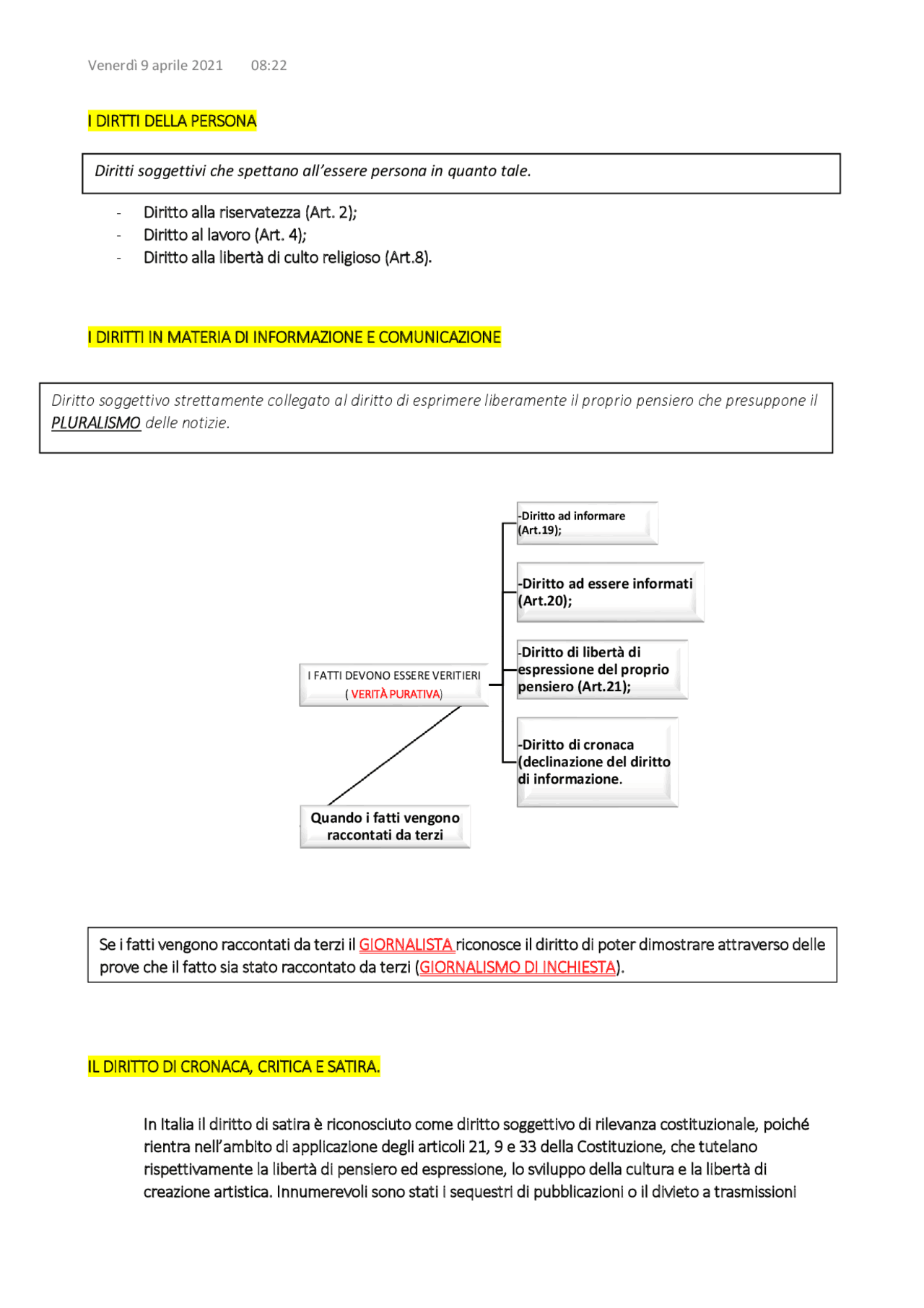 I Diritti Della Persona Docsity