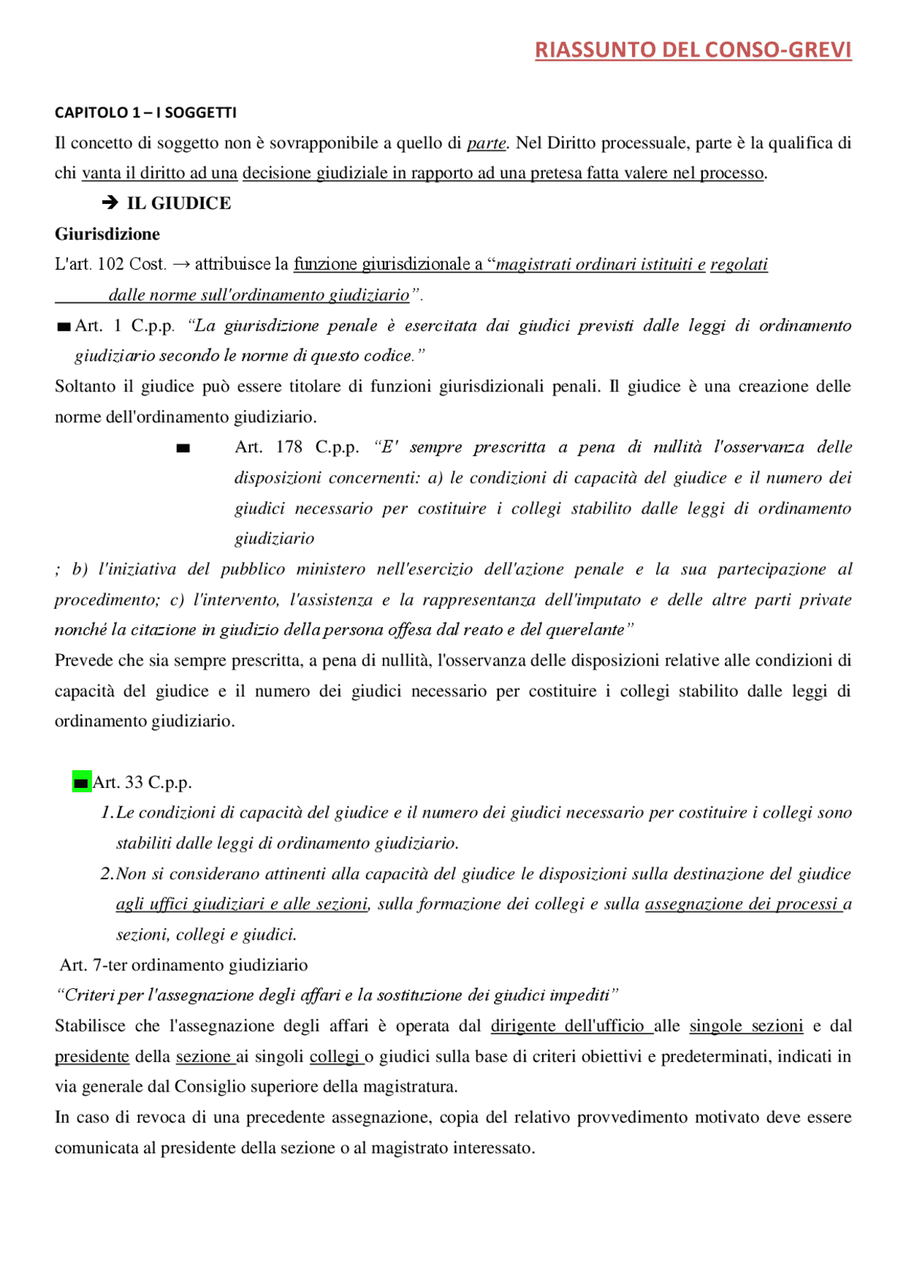 Riassunto Del Compendio Di Procedura Penale Di Conso Grevi 2020 Docsity