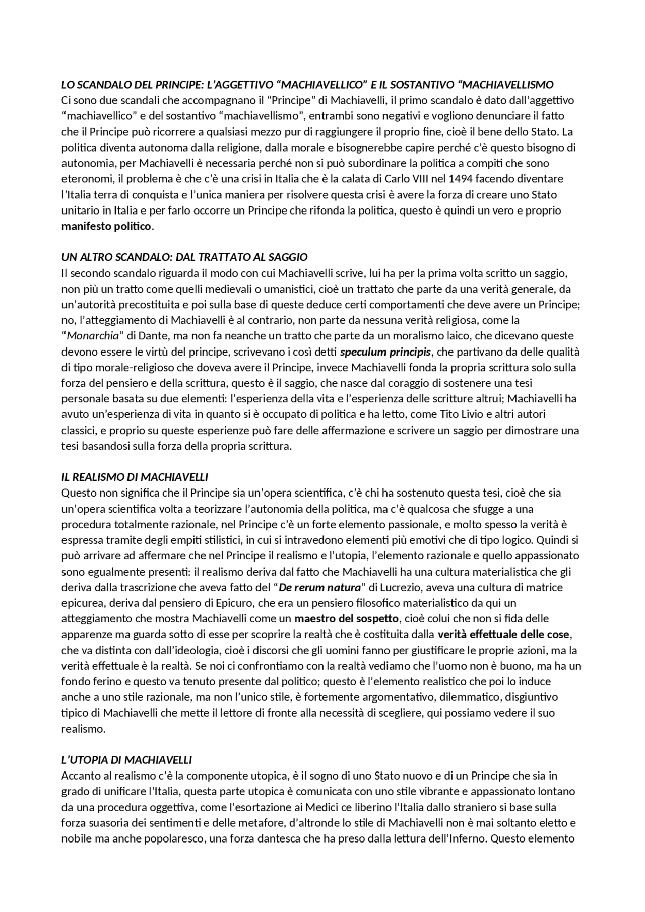 Machielli Spiegato Da Luperini Docsity