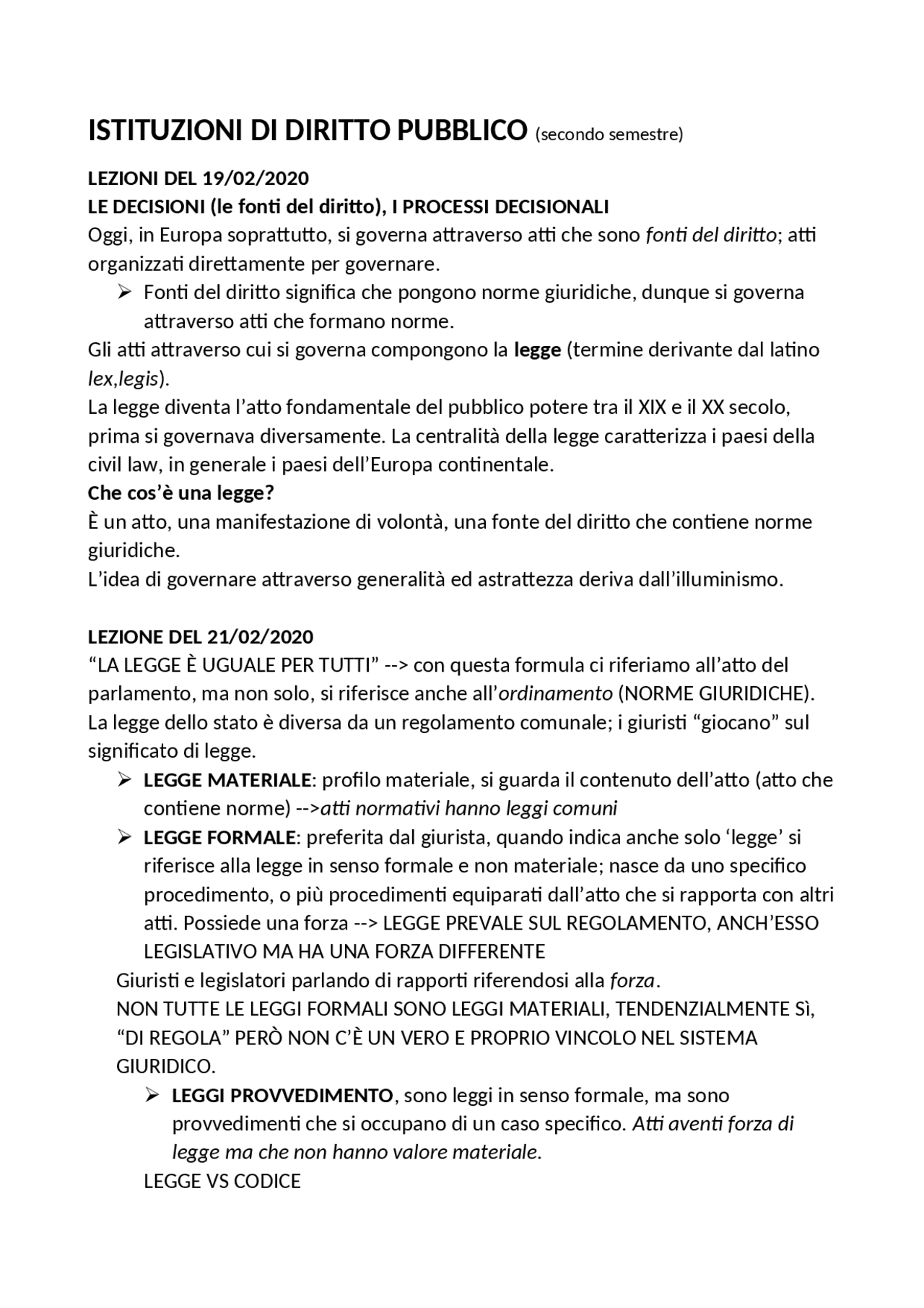 Appunti Secondo Semestre Diritto Pubblico Docsity