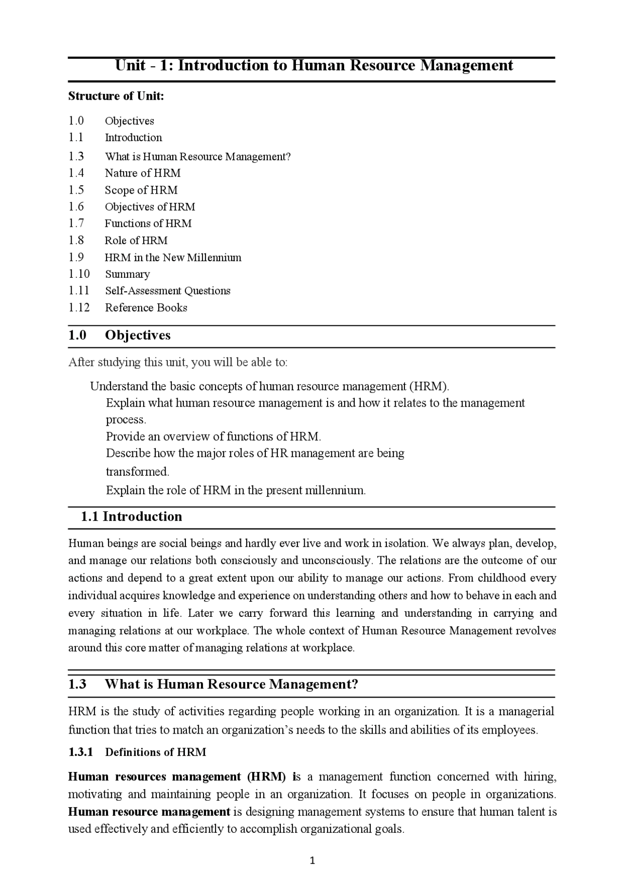 Human Resource Management Lecture Notes Human Resource Management
