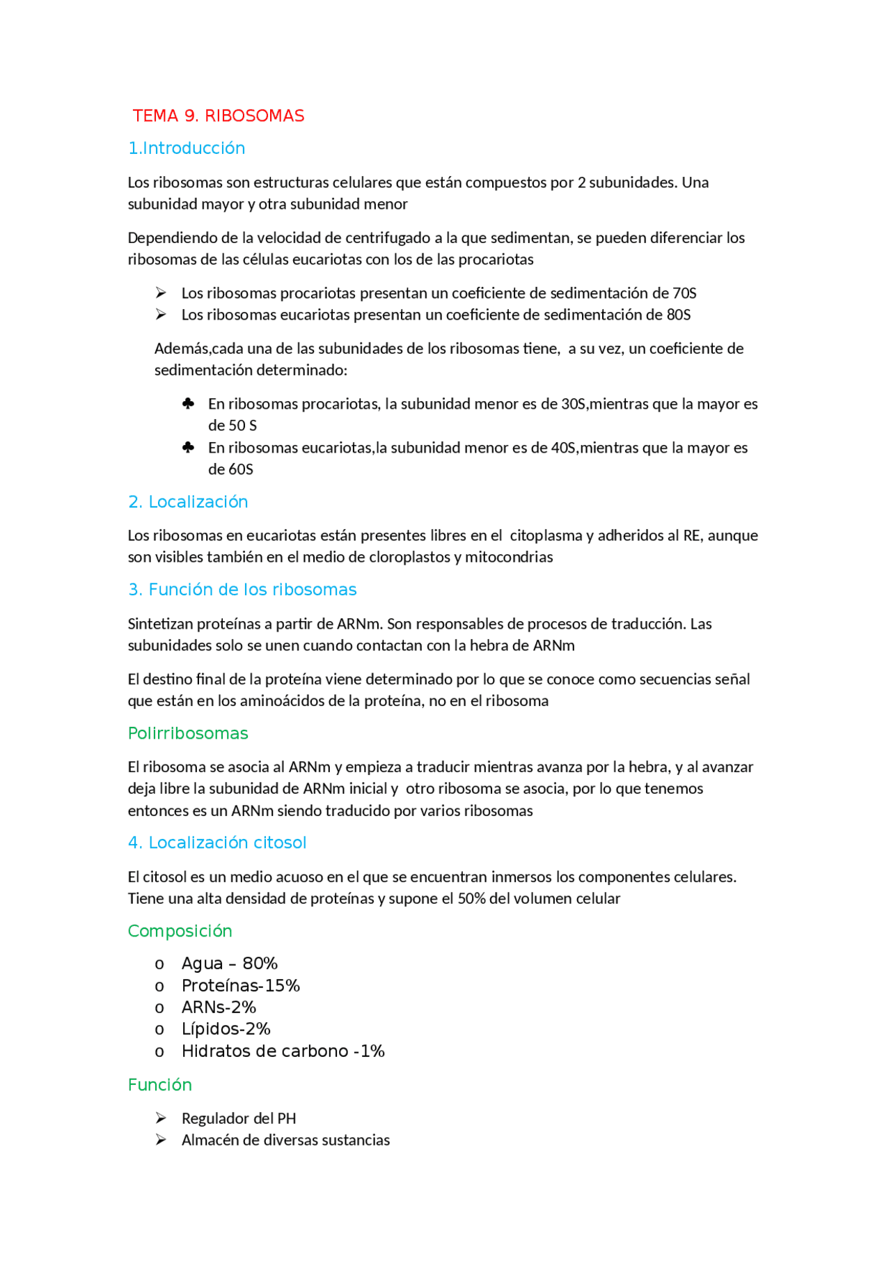 Resumen Ribosomastema 6 Docsity