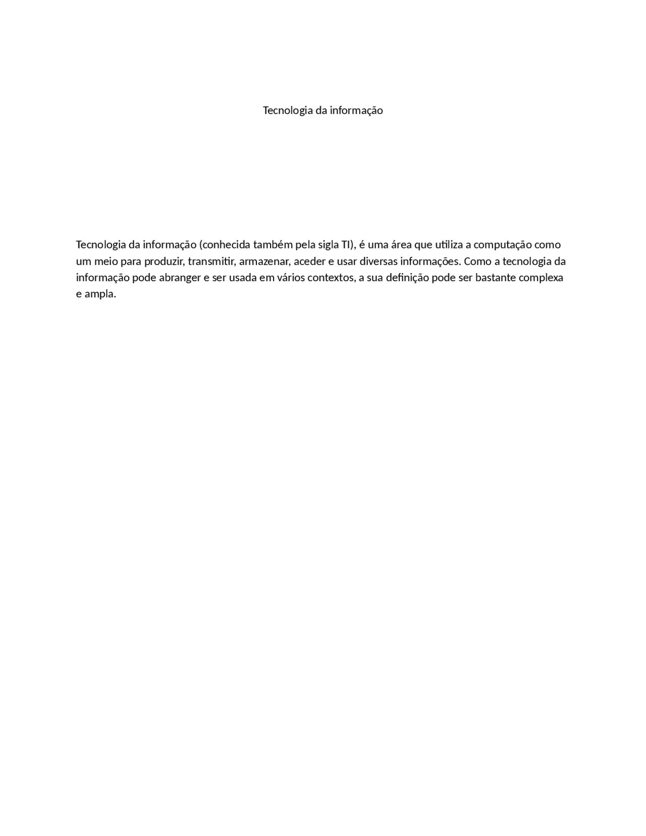 Tecnologia Da Informação Docsity