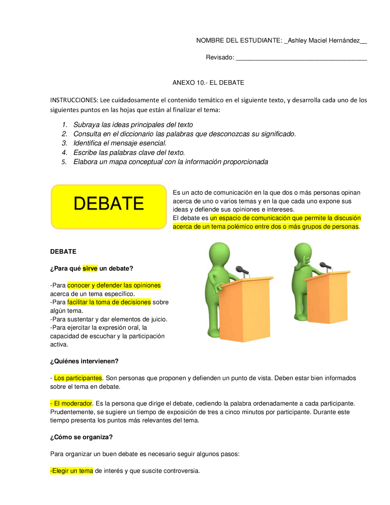 El debate como forma de comunicación y aprendizaje - Docsity