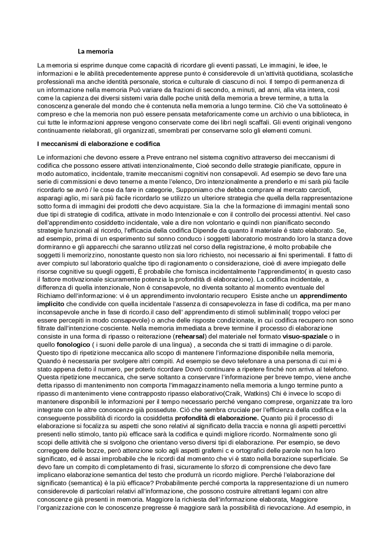 Appunti Introduzione Memoria Docsity