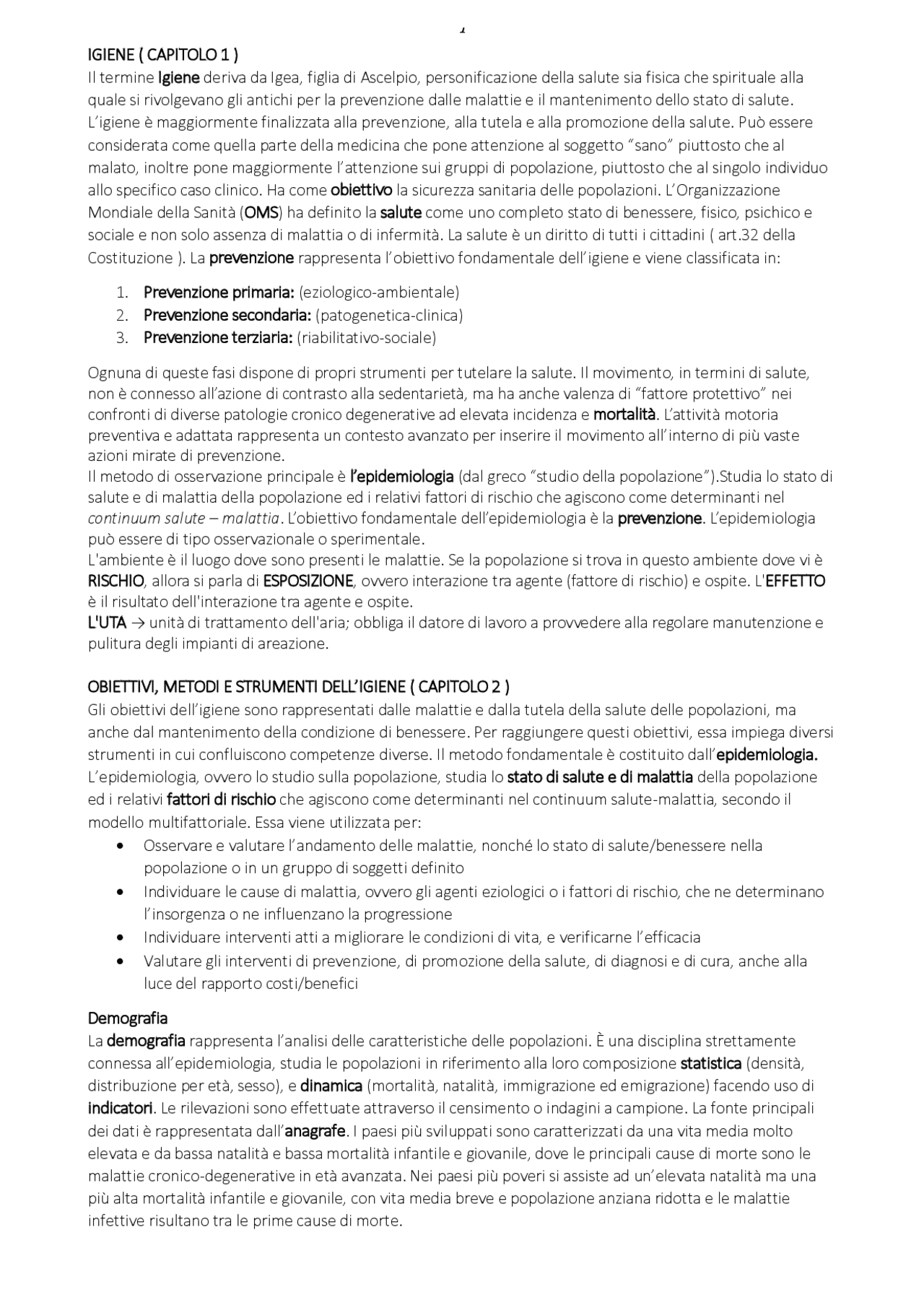 Appunti Di Igiene Slides Registrazioni Appunti Personali Docsity