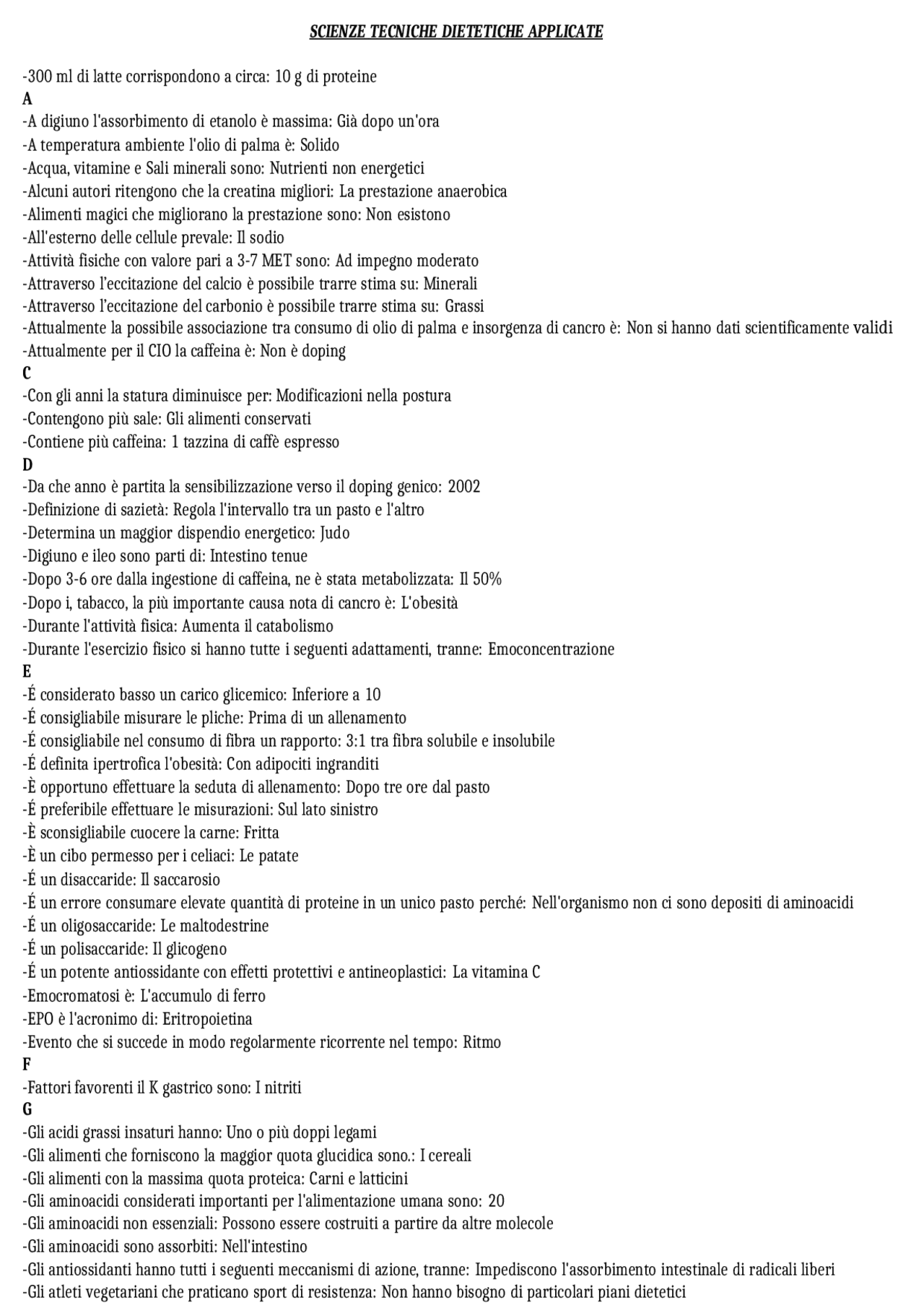 Scienze Dietetiche Applicate Agg A Novembre Scienze Motorie L 22