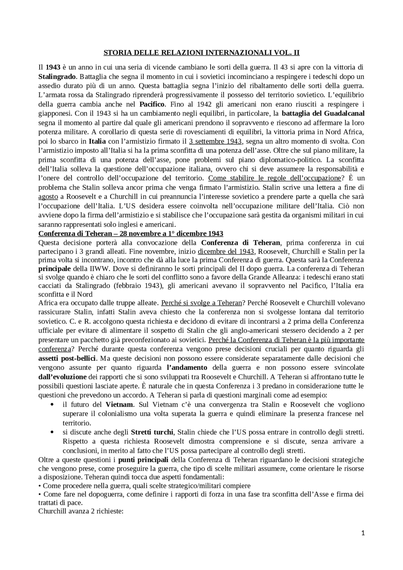 Storia Delle Relazioni Internazionali Seconda Parte Docsity