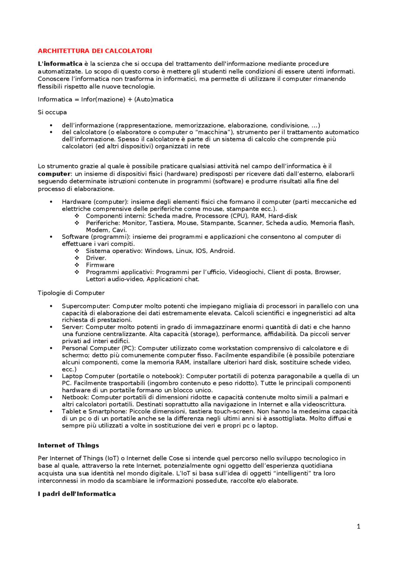 Riassunto Completo Di Tutte Le Slides Docsity