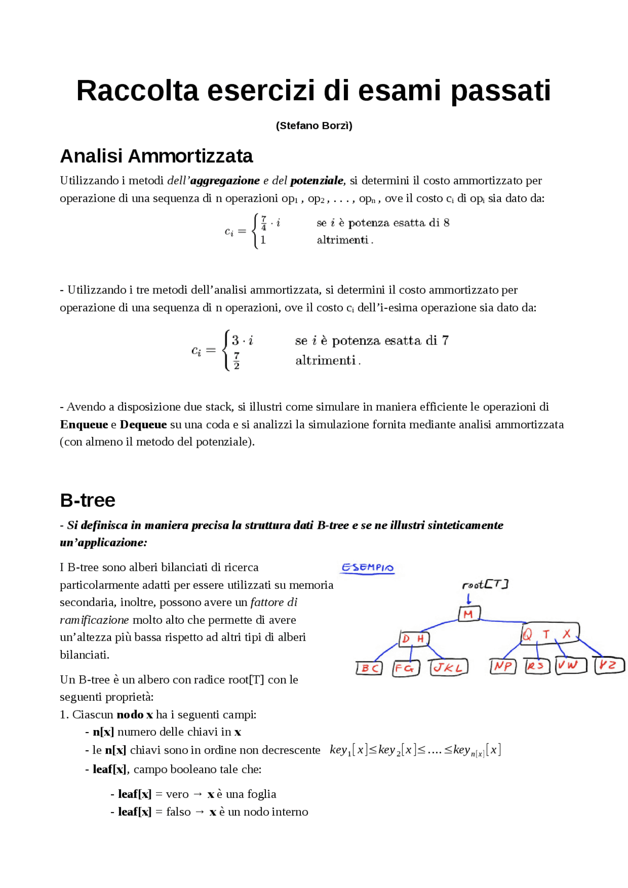 Raccolta Di Esercizi Passati Algoritmi Docsity