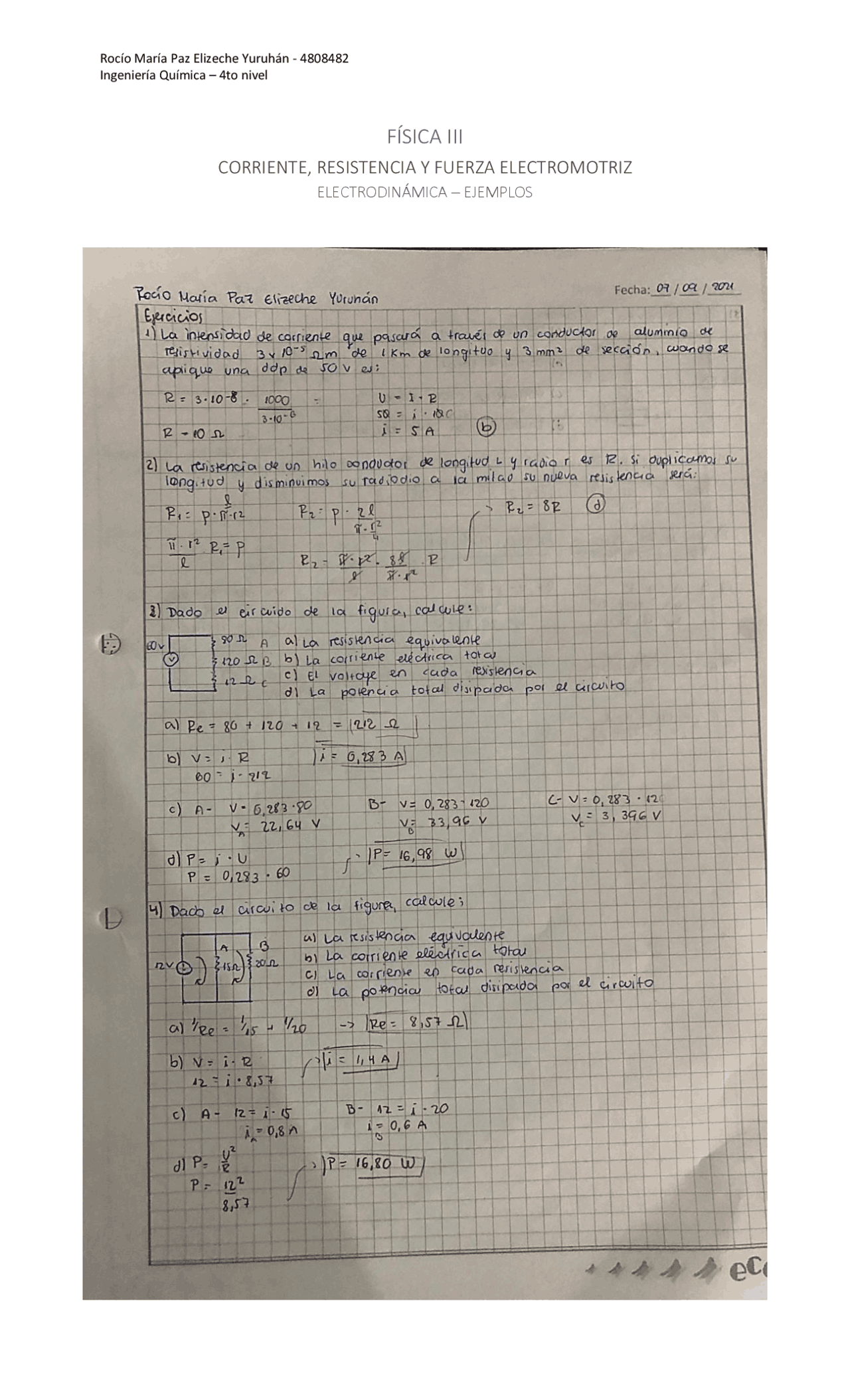 Ejercicios De Electricidad Docsity