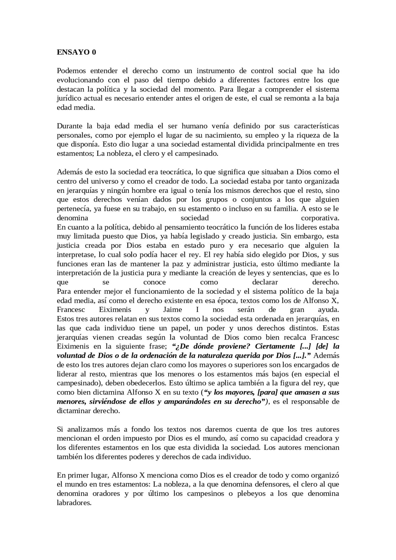Ensayo Tema 0 Fundamentos Históricos Del Sistema Jurídico Docsity