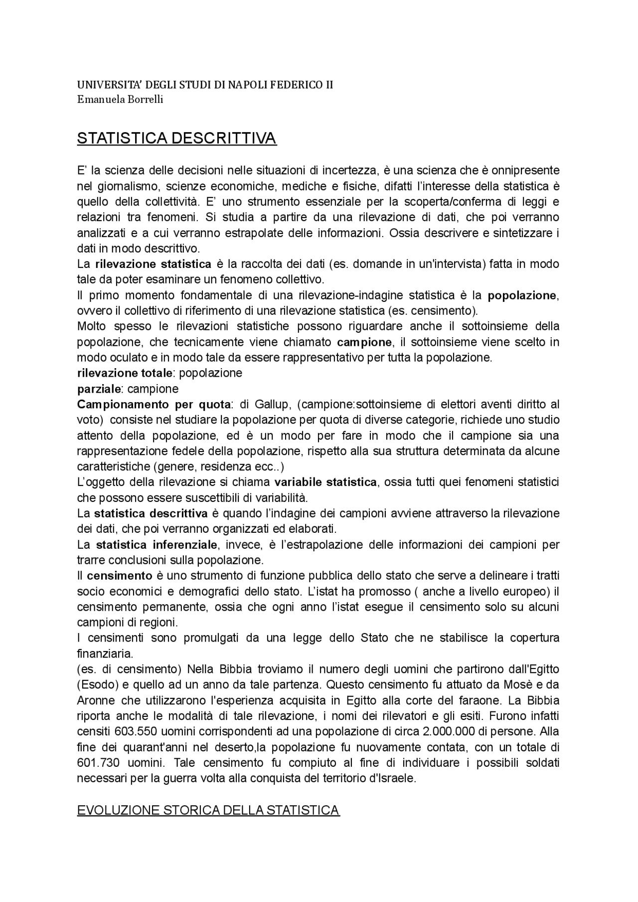 Statistica Descrittiva Appunti Docsity
