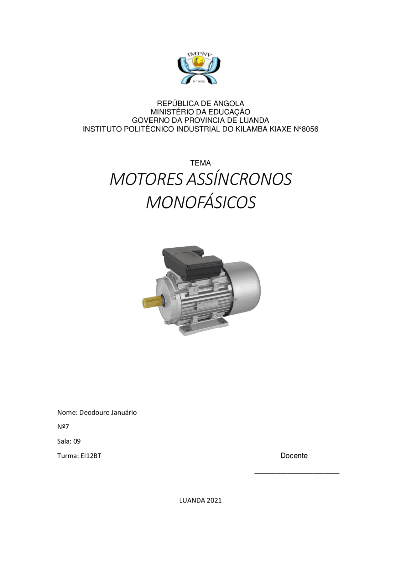 Motores Assíncronos Monofásicos Redação Física Docsity