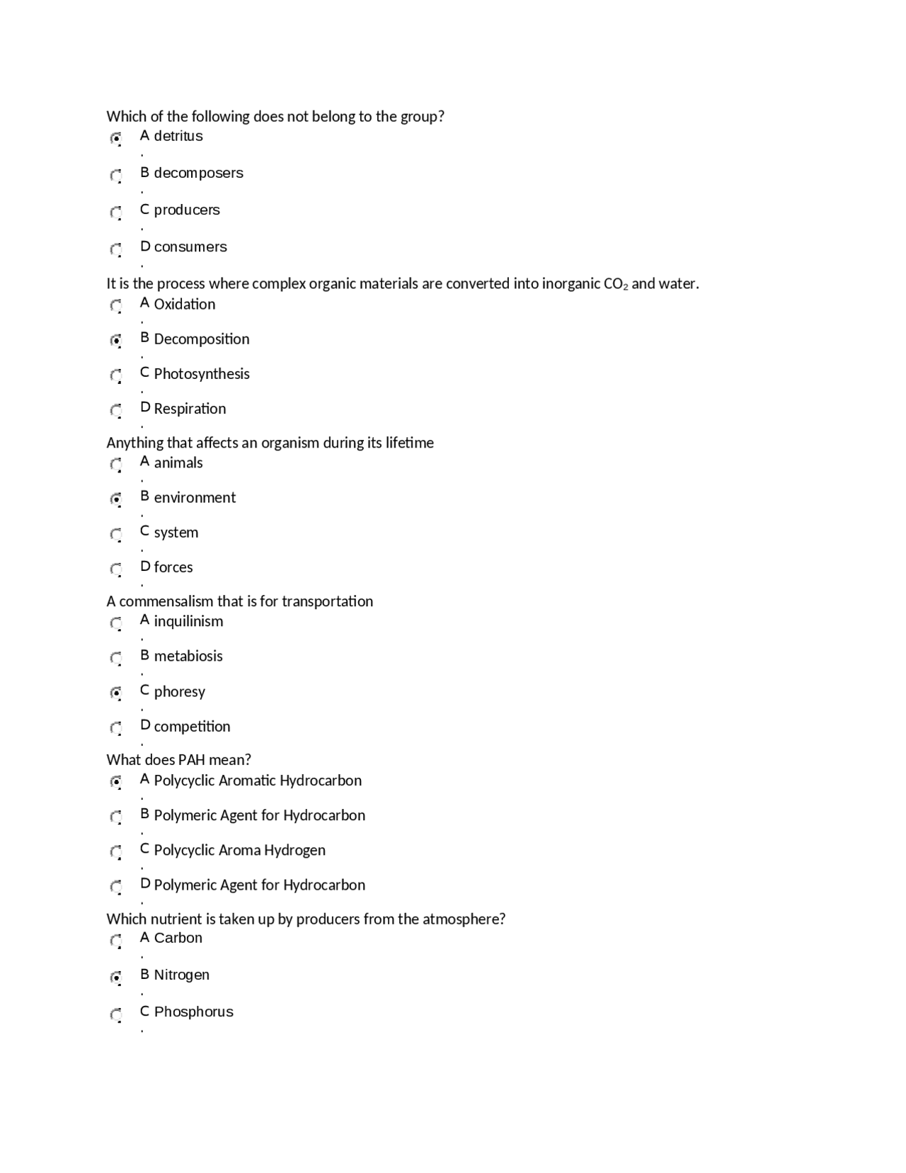 Environmental Science Quiz 2 Quizzes Environmental Science Docsity