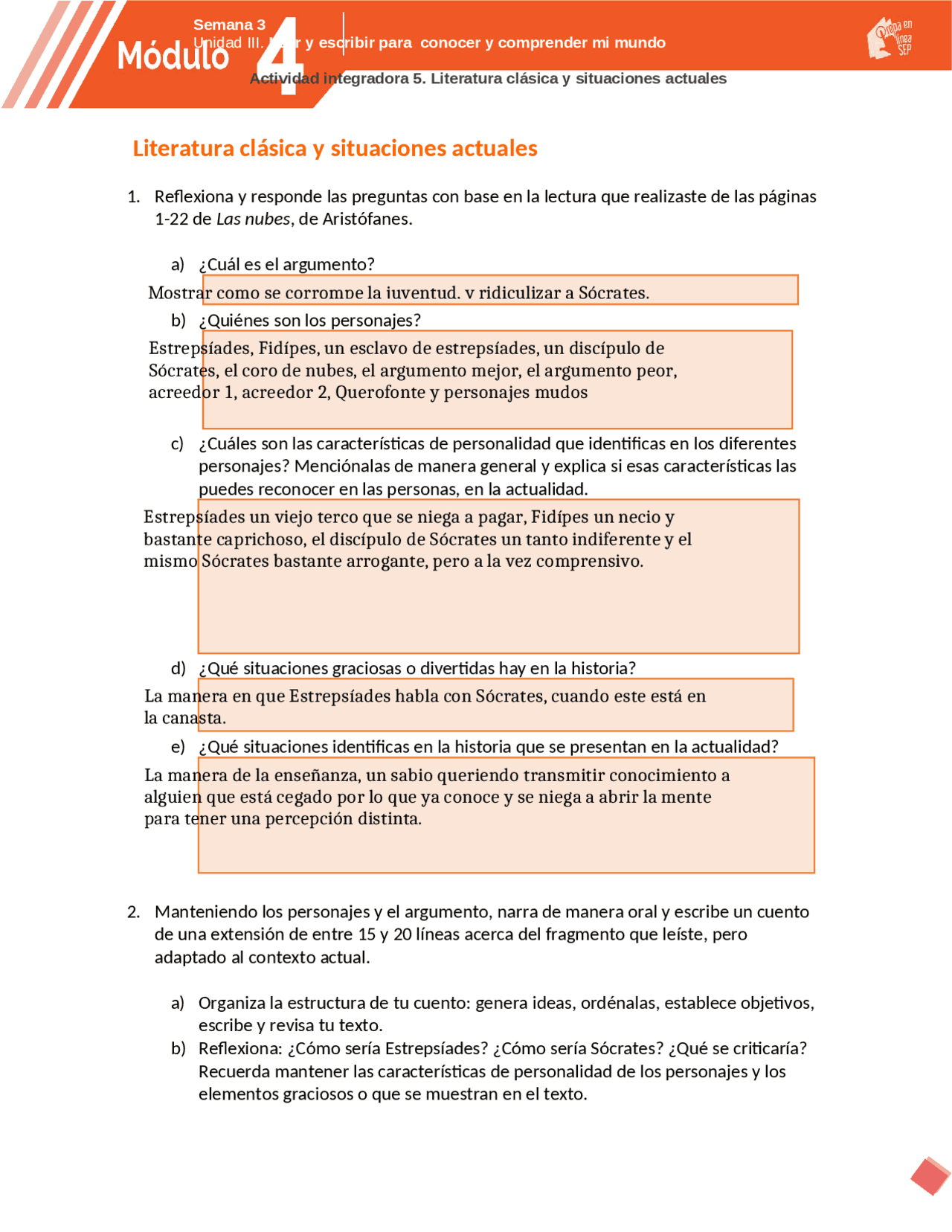 Atividad integradora 5 modulo 4 - Docsity