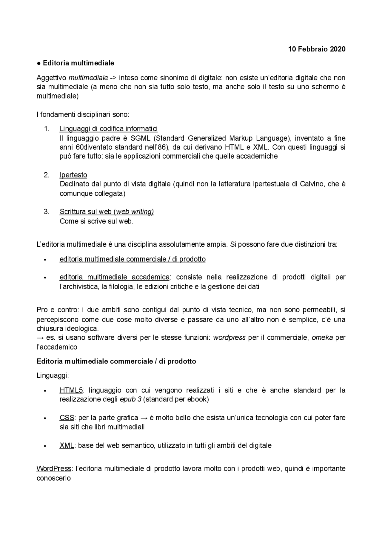 Appunti Editoria Multimediale Docsity
