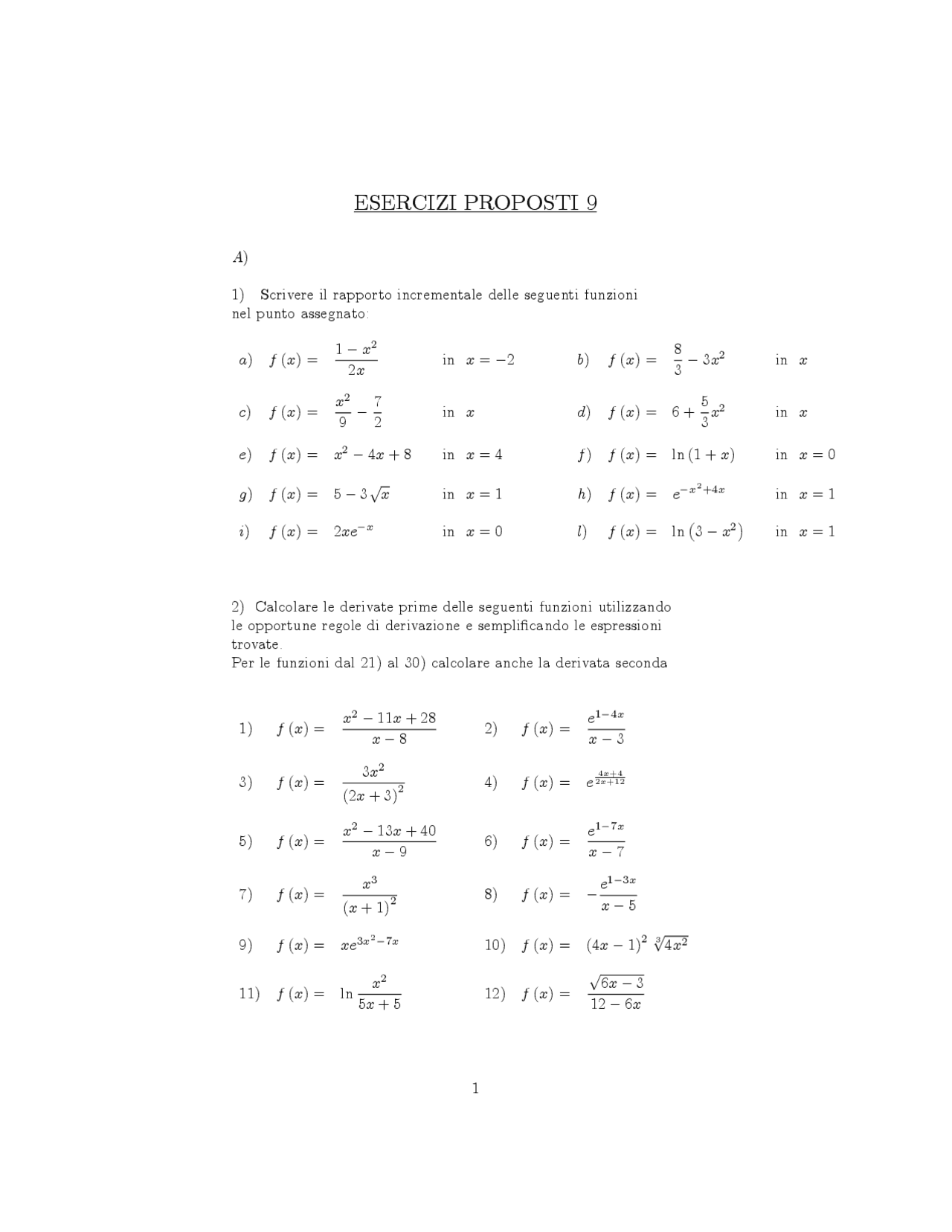Esercizi Matrici Matematica Docsity