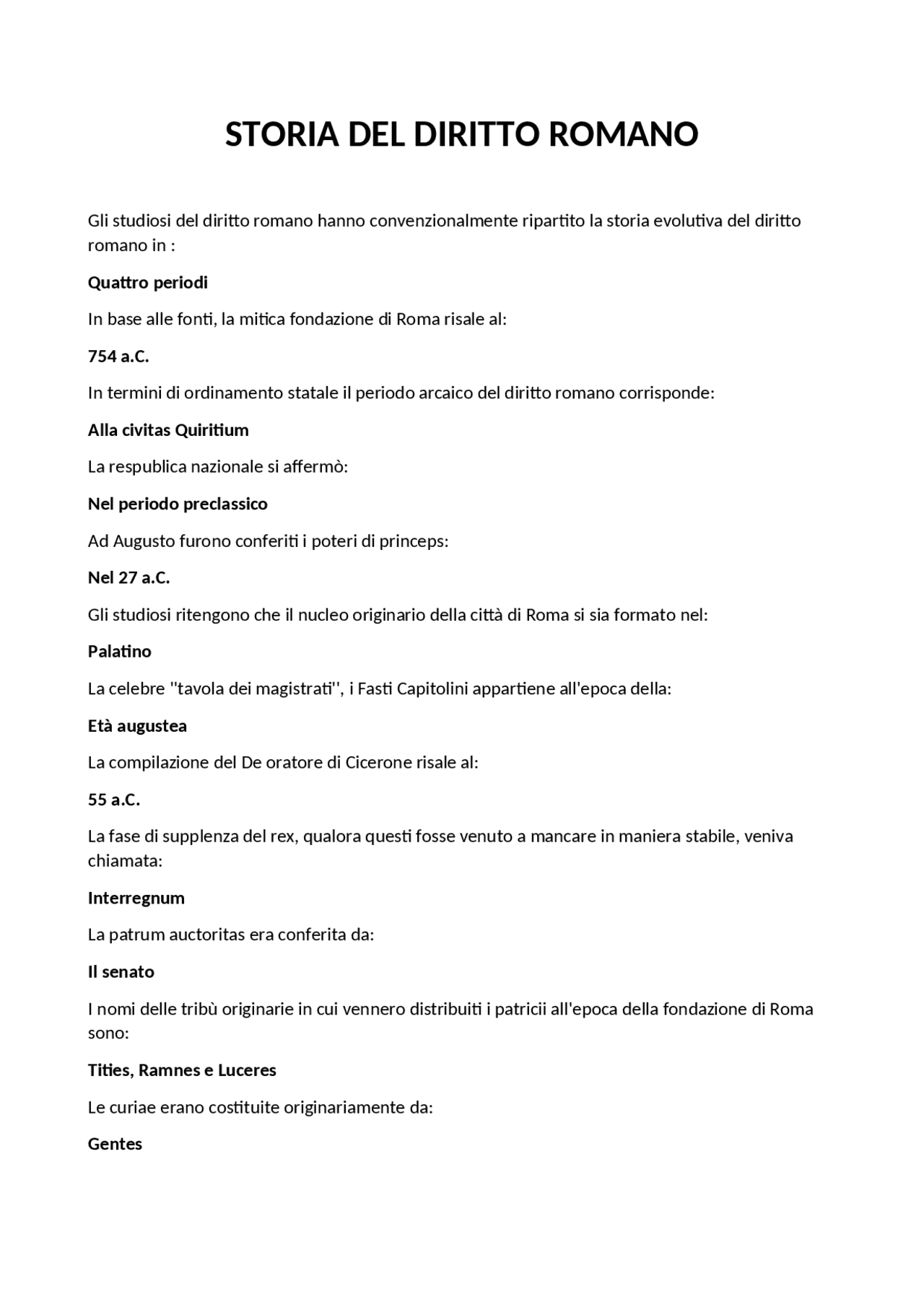 Prova Di Esame Completo Storia Del Diritto Romano Test Prove Di Esame