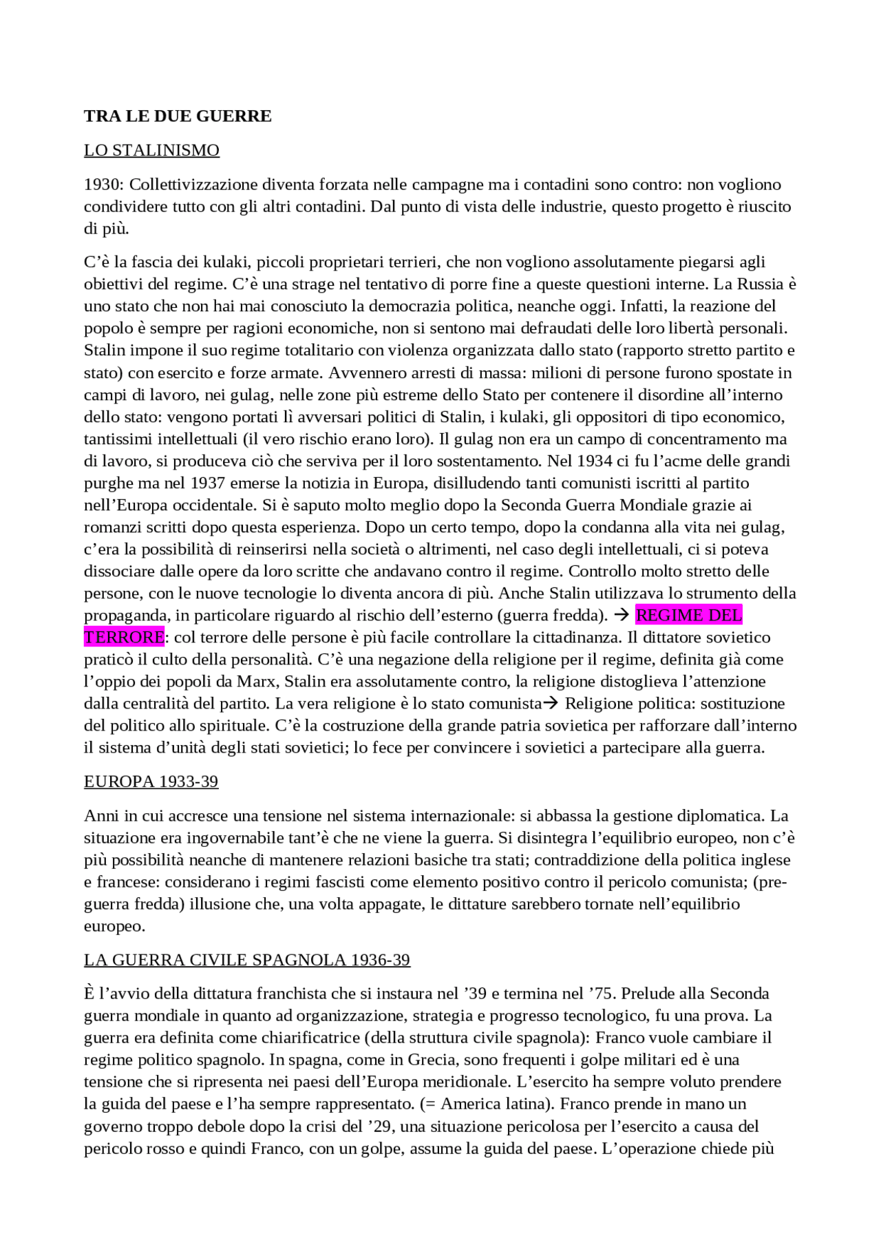 Leuropa Tra Le Due Guerre Mondiali Docsity