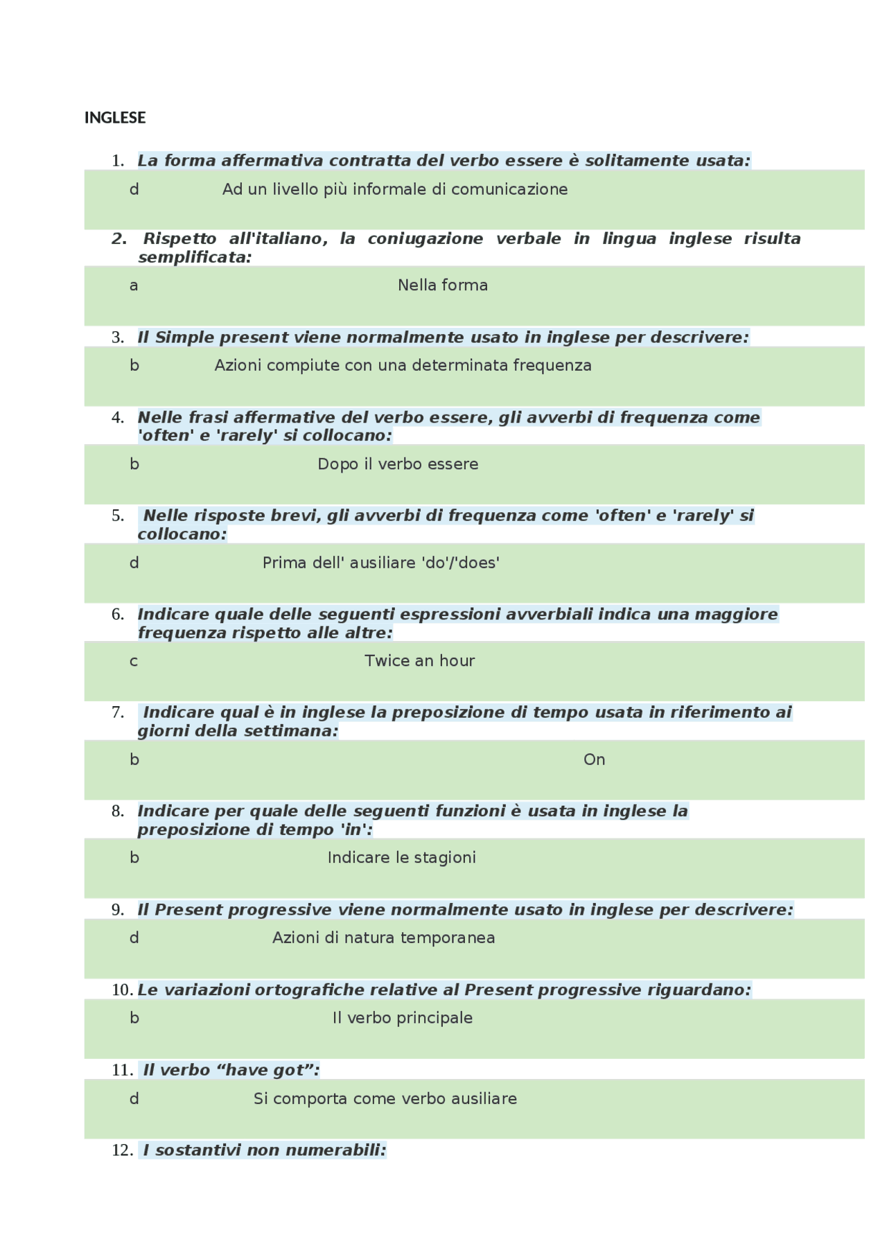 Lingua Inglese Pegaso Scienze Delleducazione Docsity