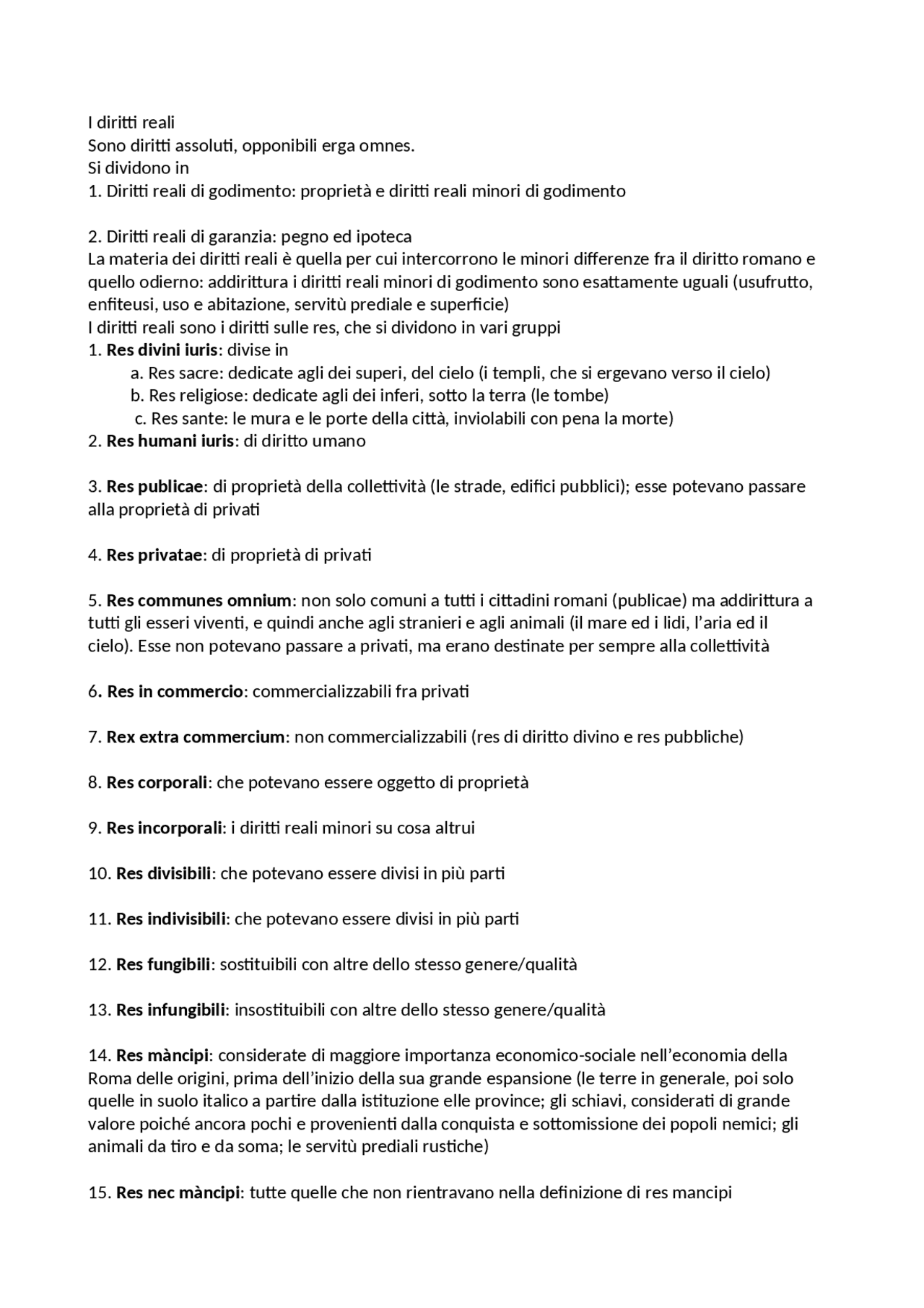 Diritto Romano Appunti Diritti Reali Docsity