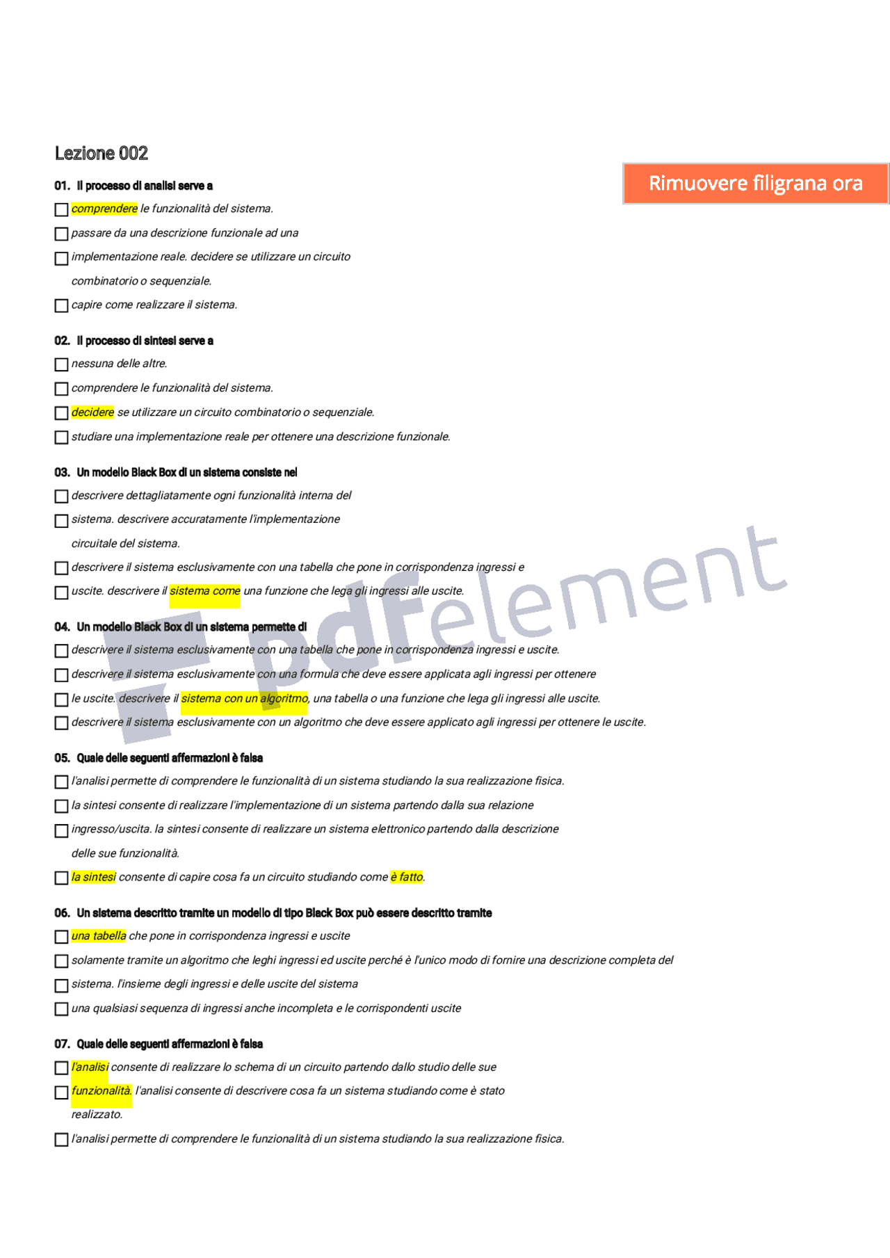 Paniere Ecampus 2021 Elettronica Dei Sistemi Digitali Prof Ballicchia