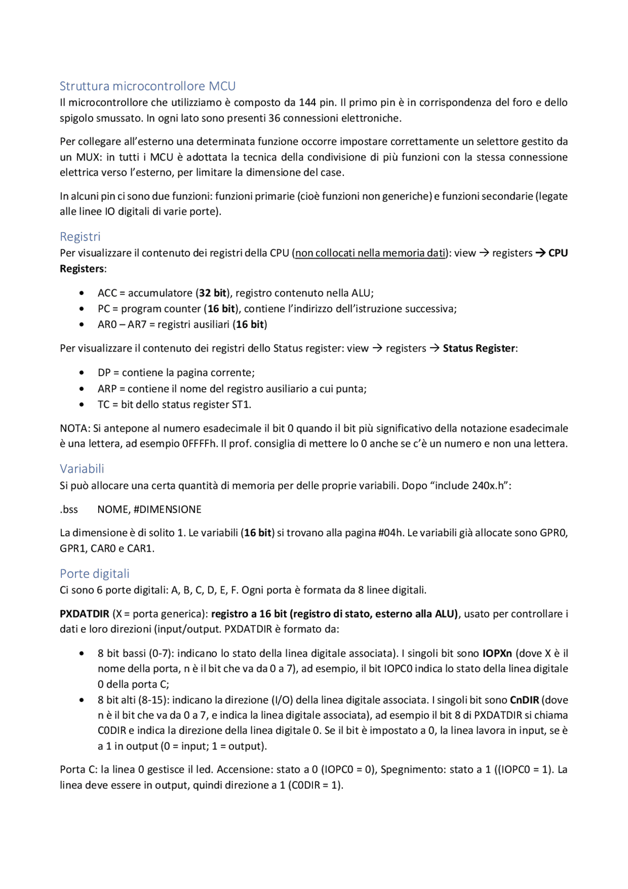 Appunti E Esercizi Progetto Di Sistemi Digitali Parte Dsp Prof