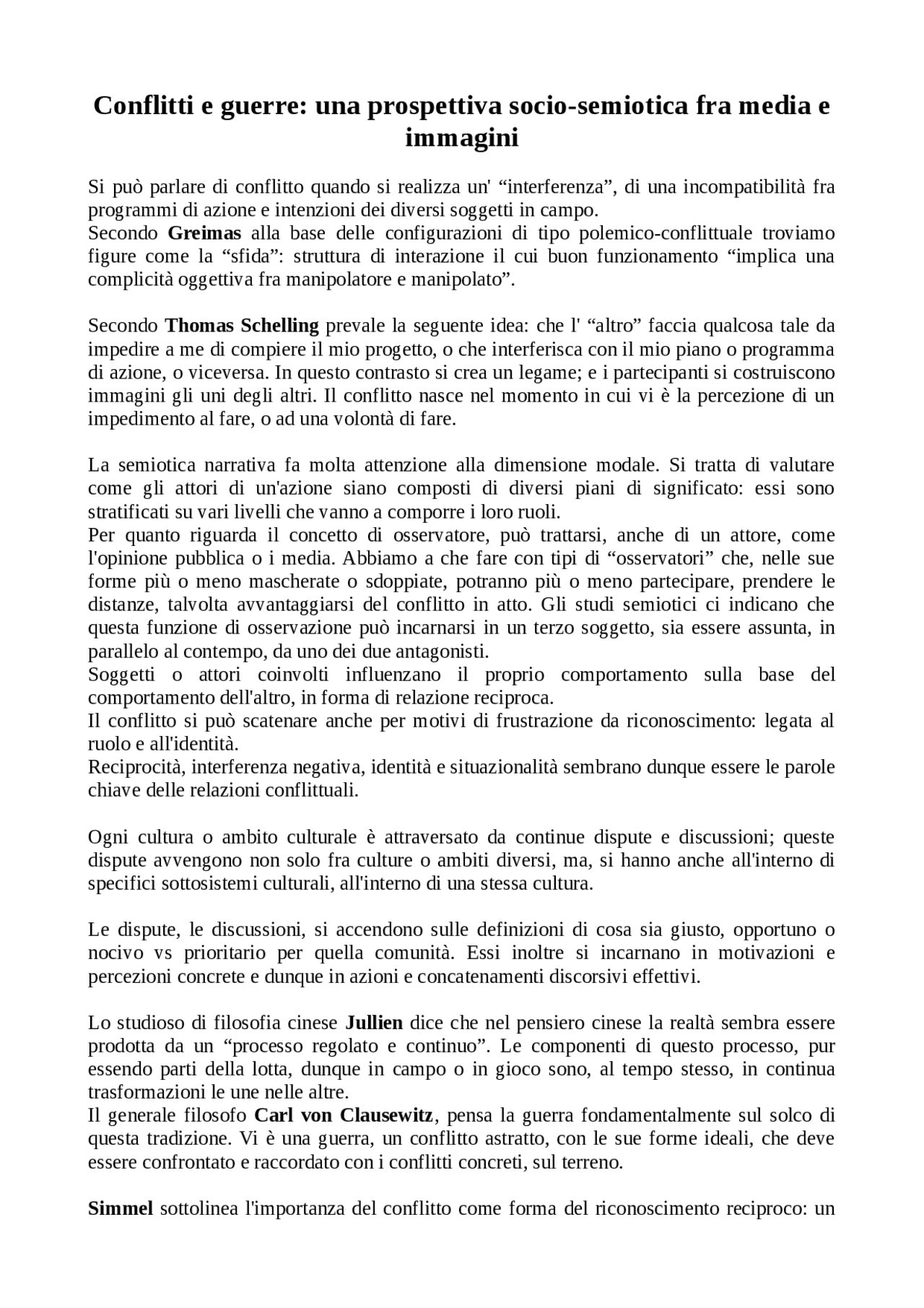 Riassunto Capitolo Conflitti E Guerre Docsity