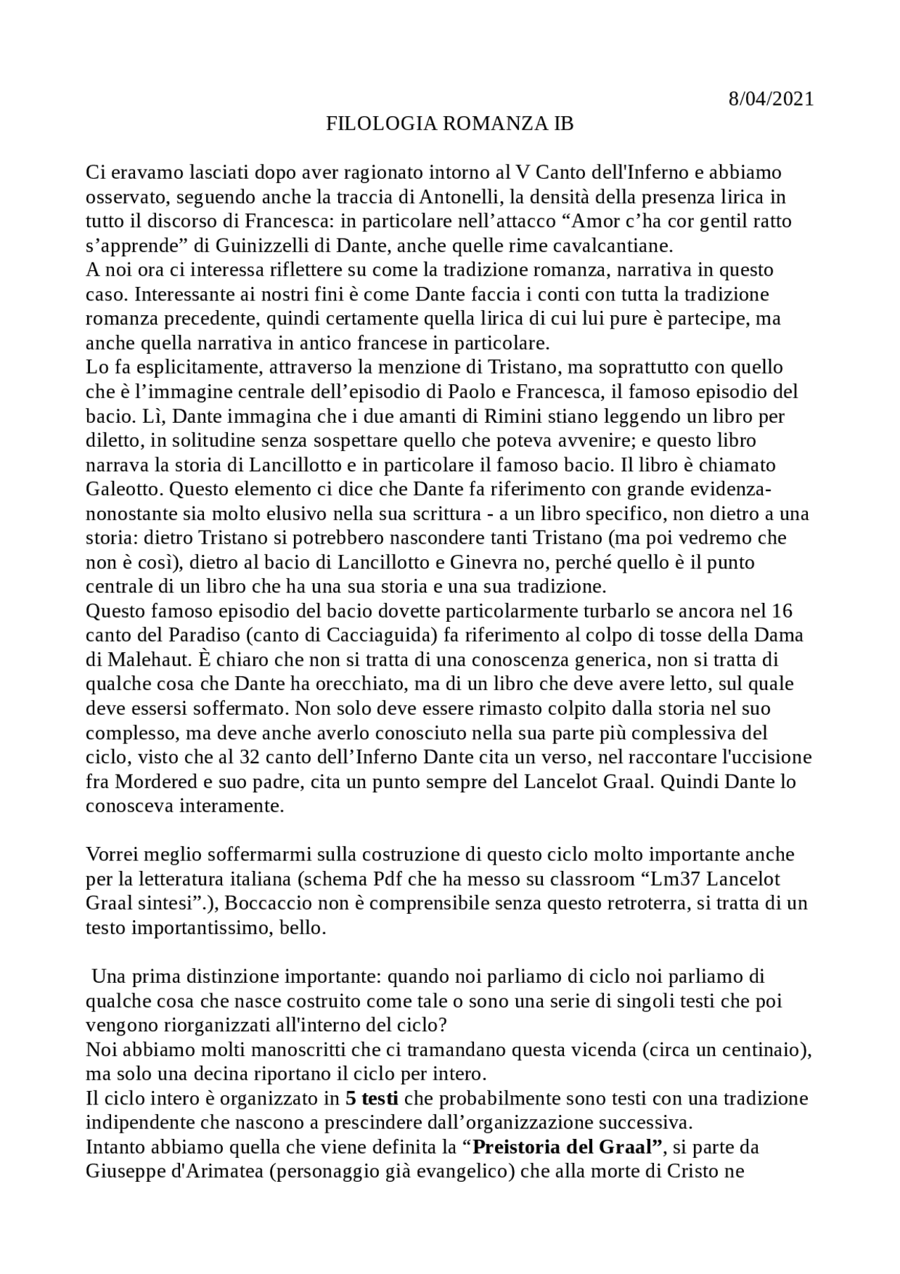 Settima lezione filologia romanza IB - Docsity