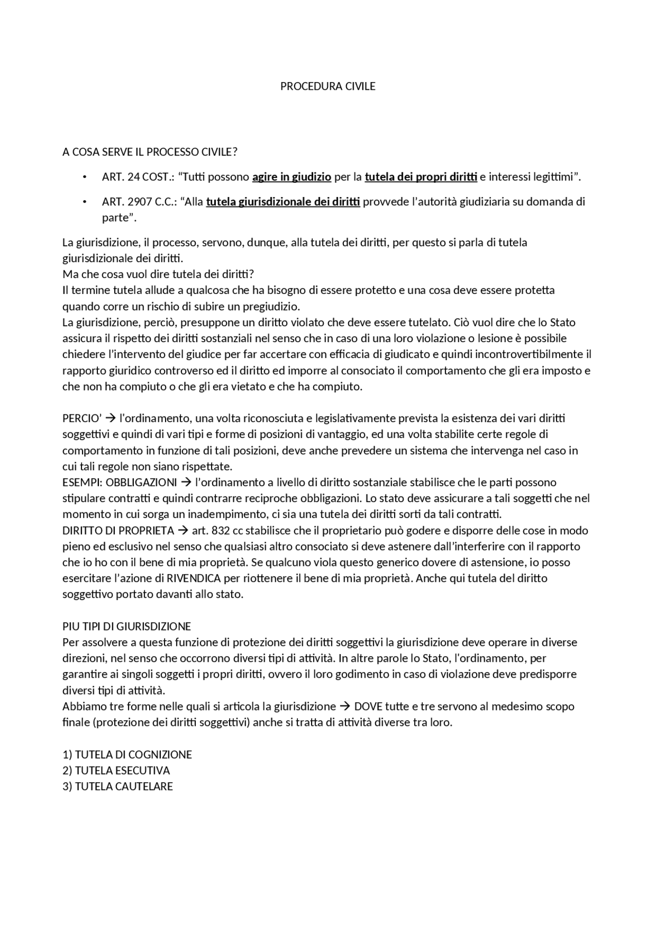 Sbobinature Slides Di Diritto Processuale Civile Docsity