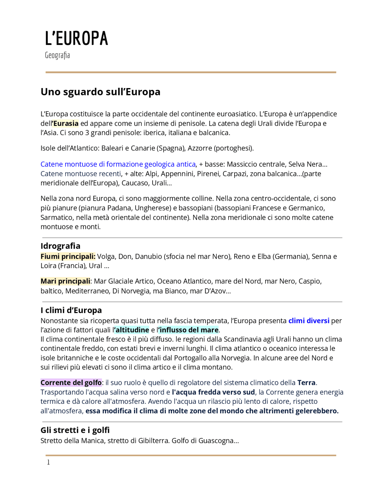 Leuropa Continente Docsity