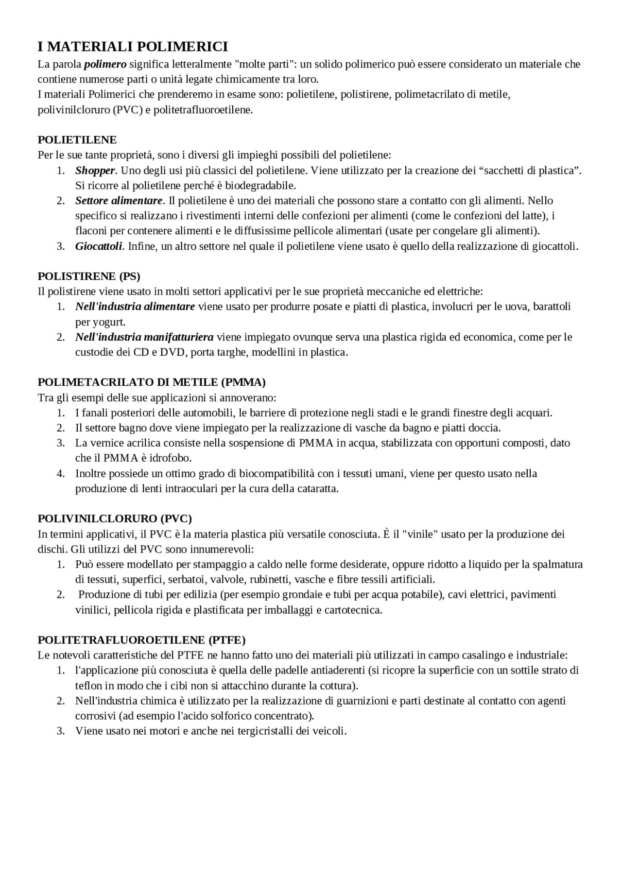Materiali Polimerici Docsity