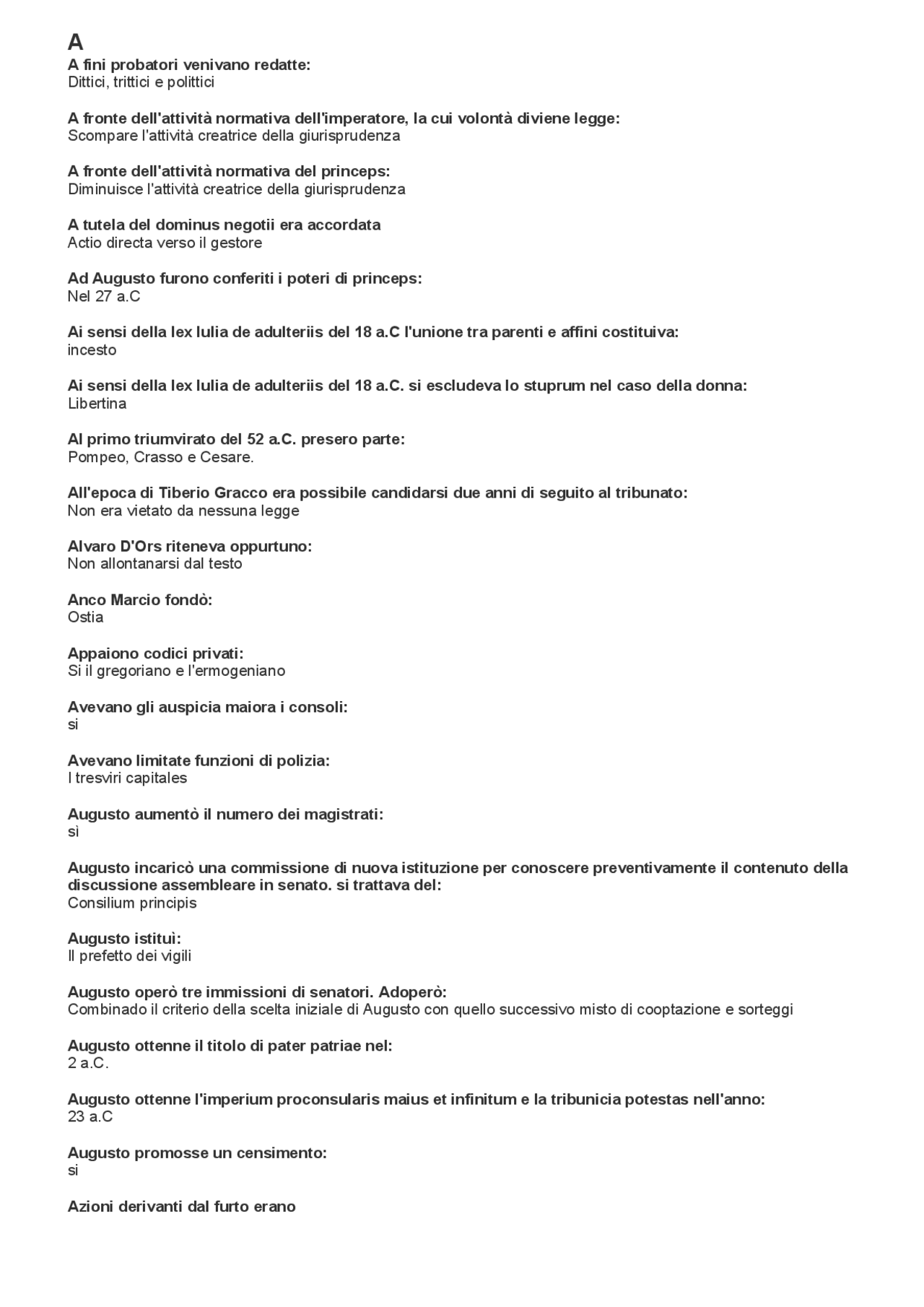 Storia Del Diritto Romano Test Prove Di Esame Docsity