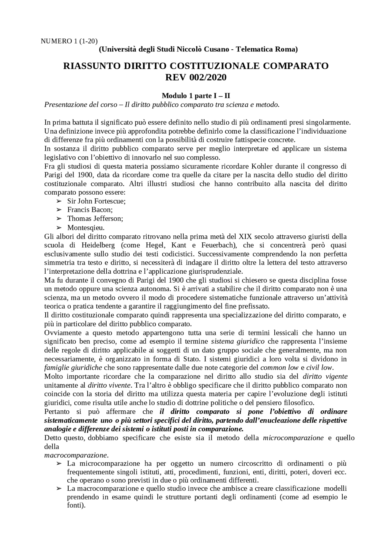 Diritto Costituzionale Comparato Riassunto Completo Docsity