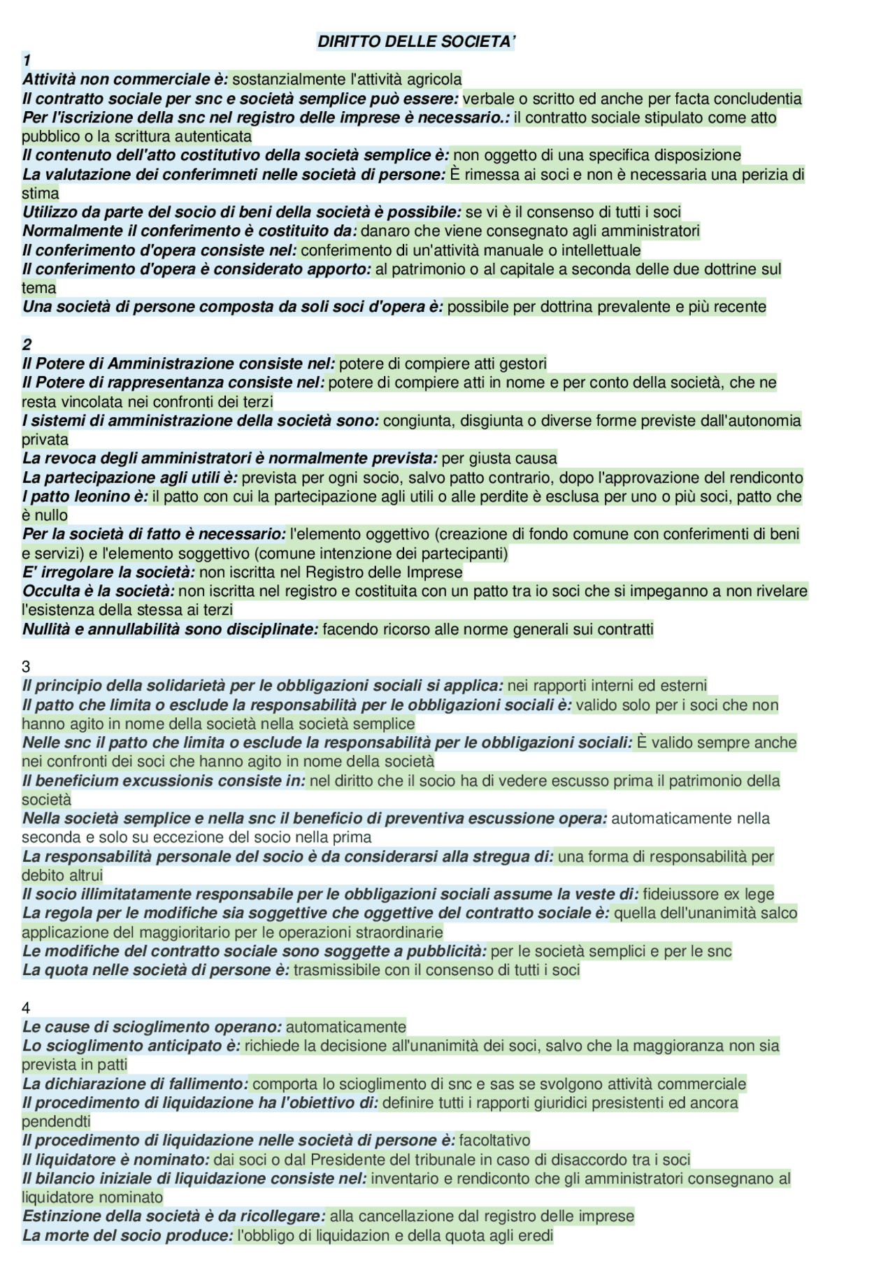 Diritto Fallimentare Test Ed Esame Docsity