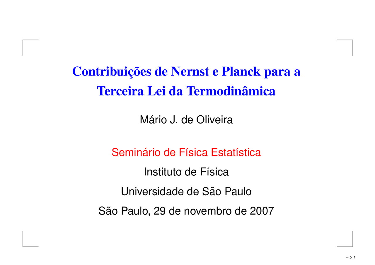 3 Lei Da Termodinâmica Docsity