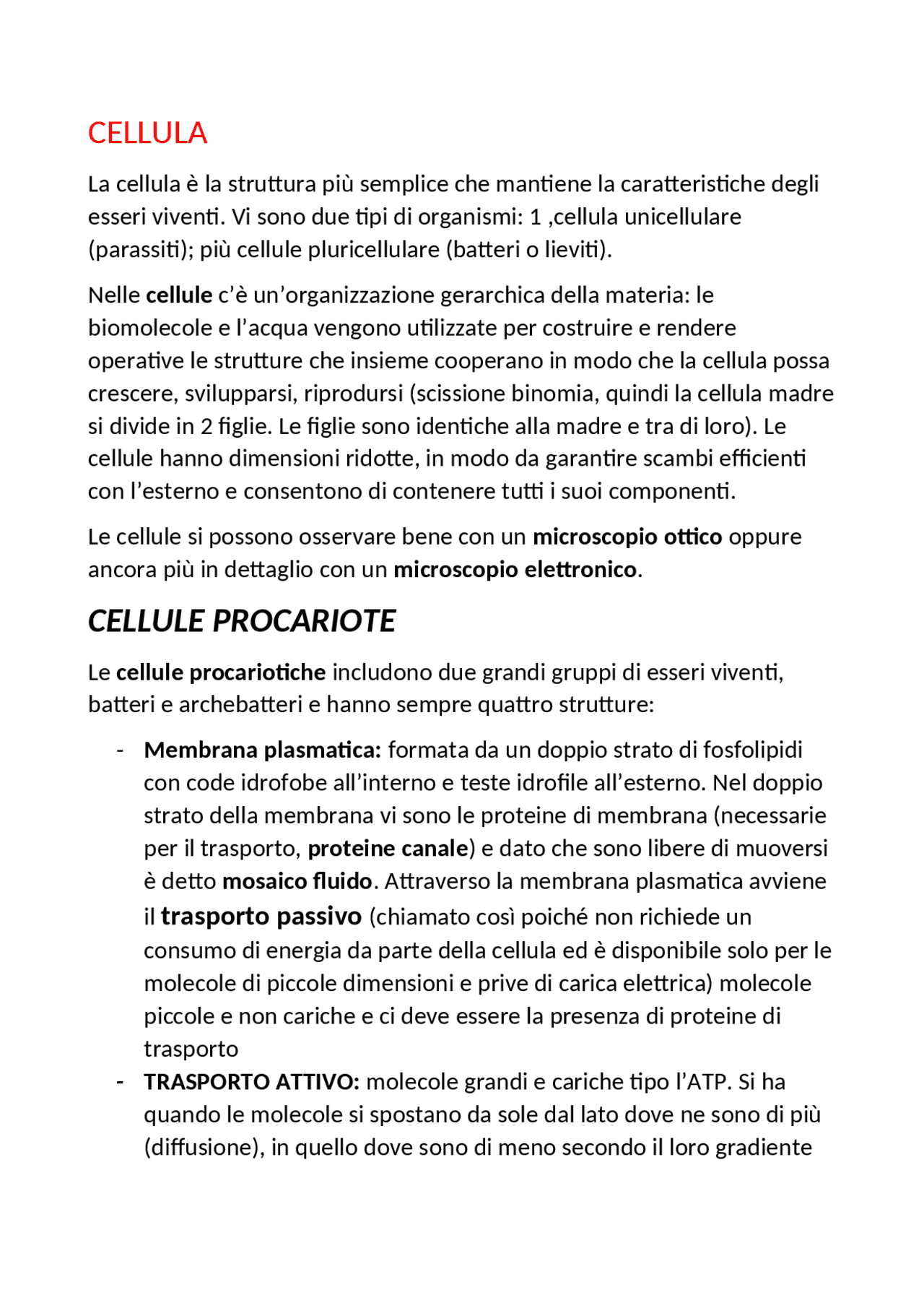 La Cellula Scienze Docsity