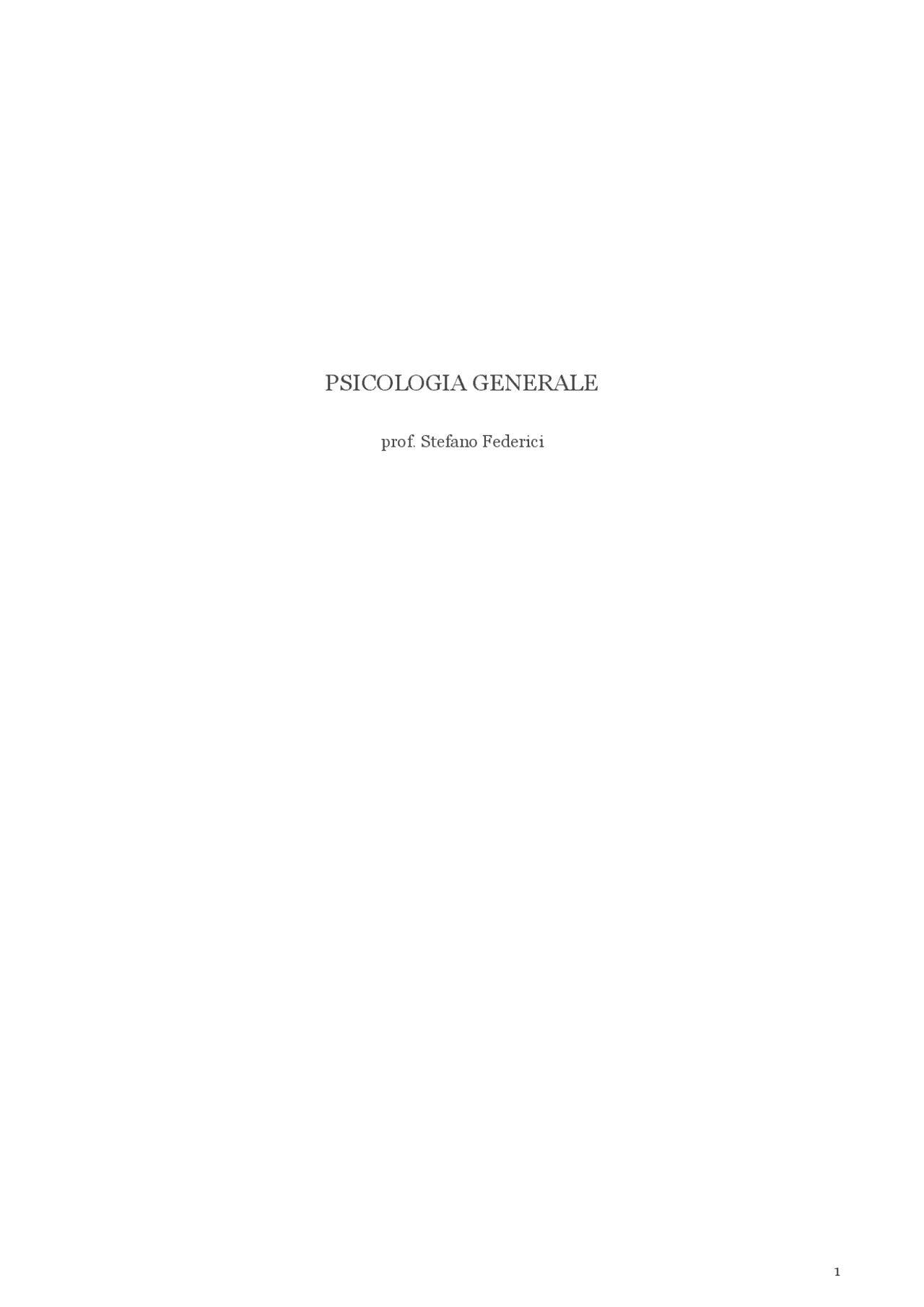 Appunti Psicologia Generale Docsity