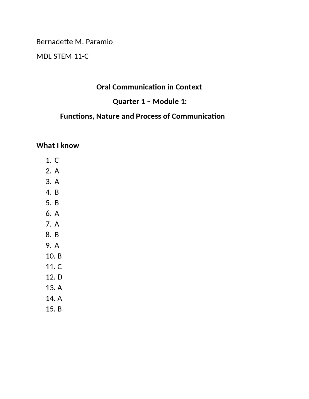 Oral Communication Module 1 Docsity