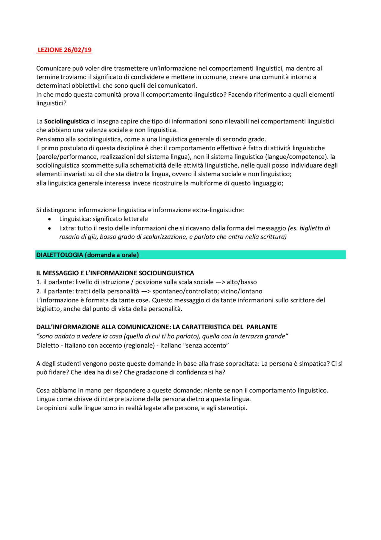 Appunti Di Sociolinguistica Docsity