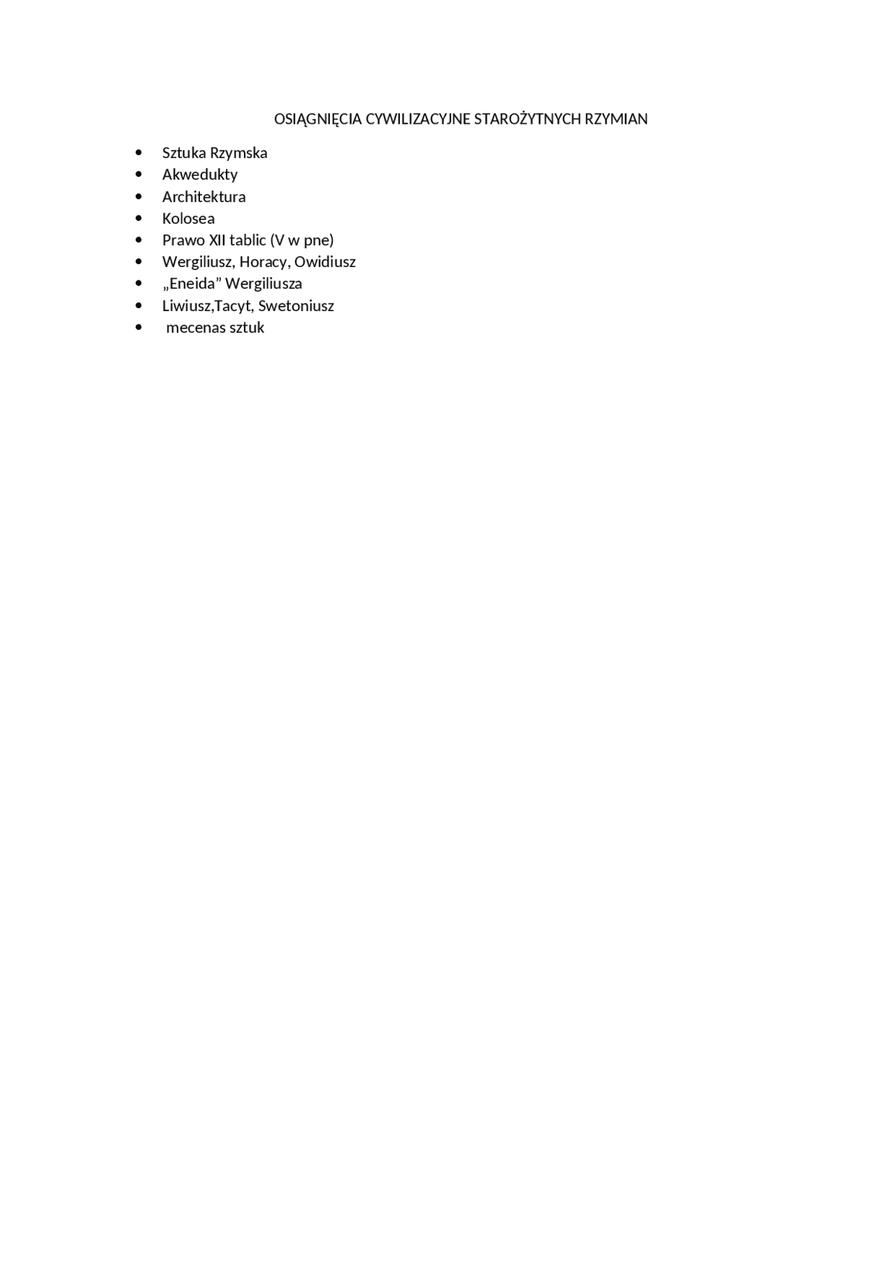ANCIENT ROME ACHIEVEMENTS - Docsity