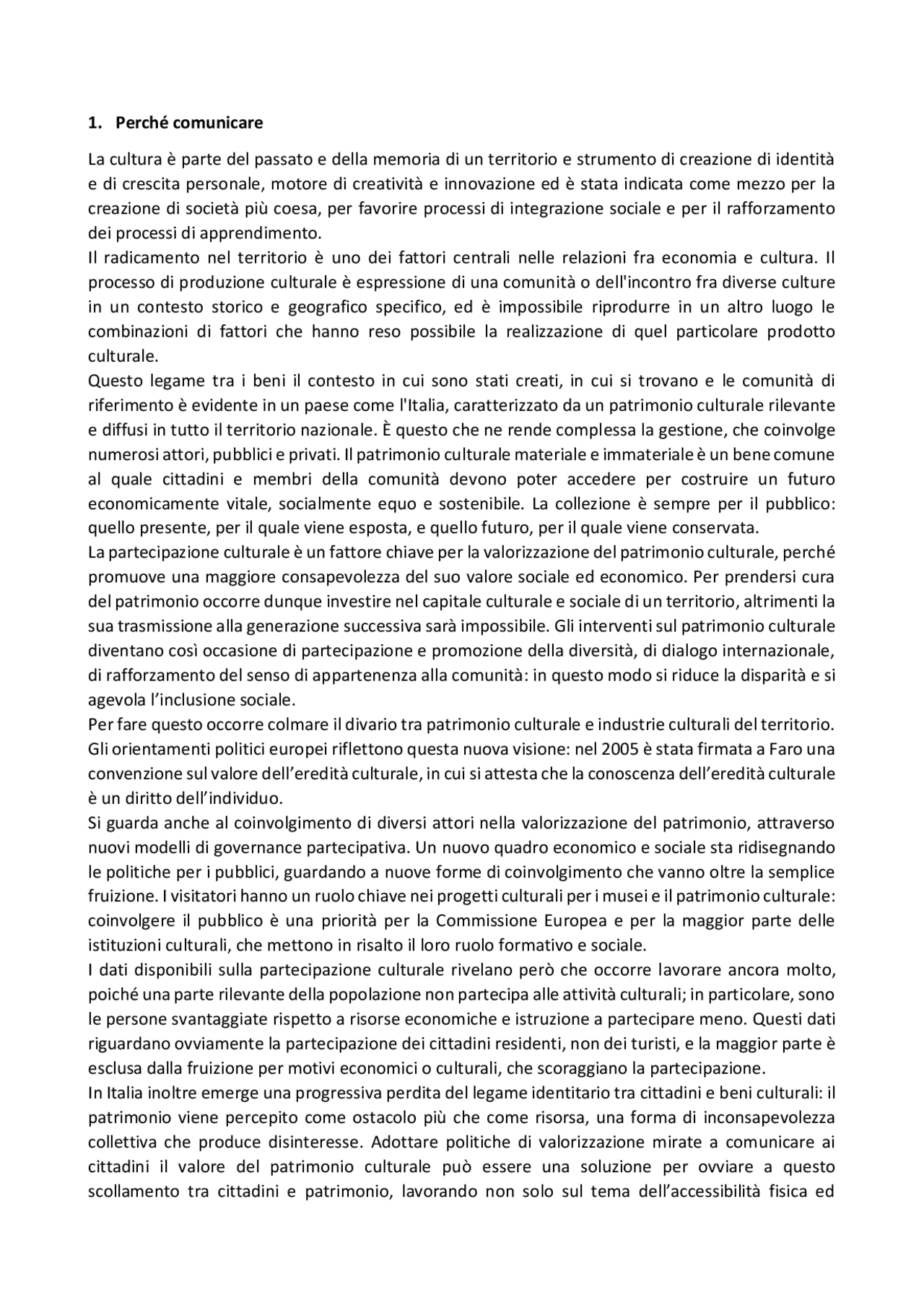 Riassunto Linee Guida Per La Comunicazione Nei Musei Docsity