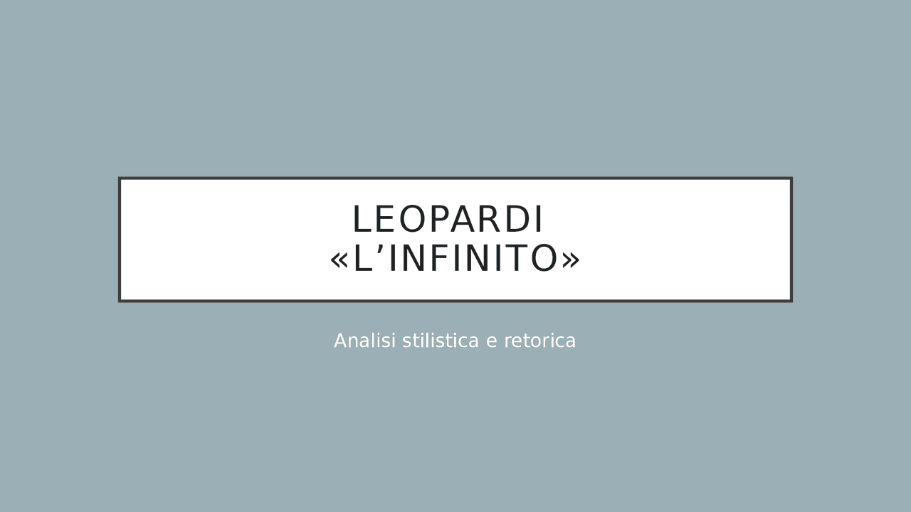 Analisi Infinito Di Leopardi Docsity