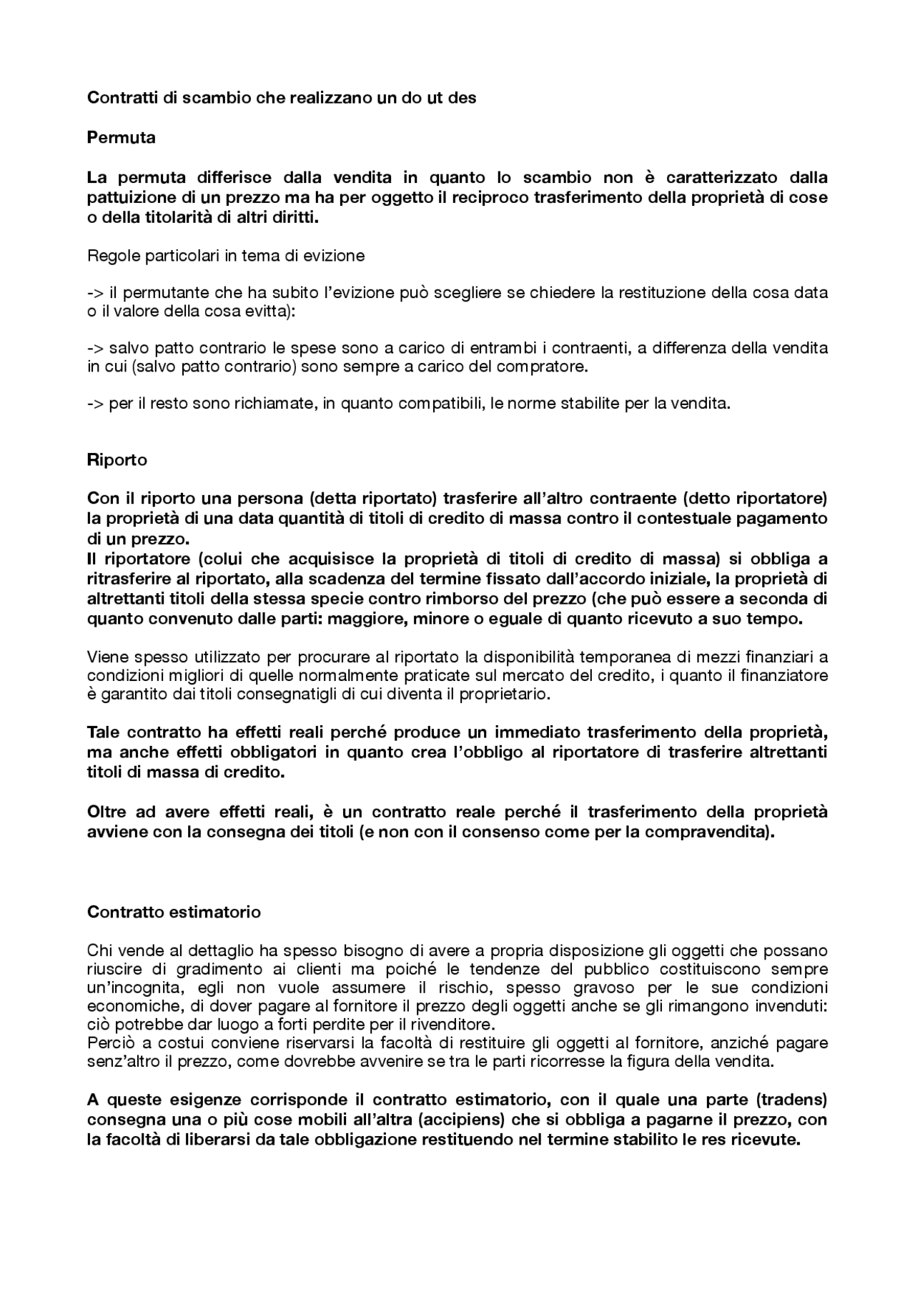 Do ut des - obbligazioni - Docsity