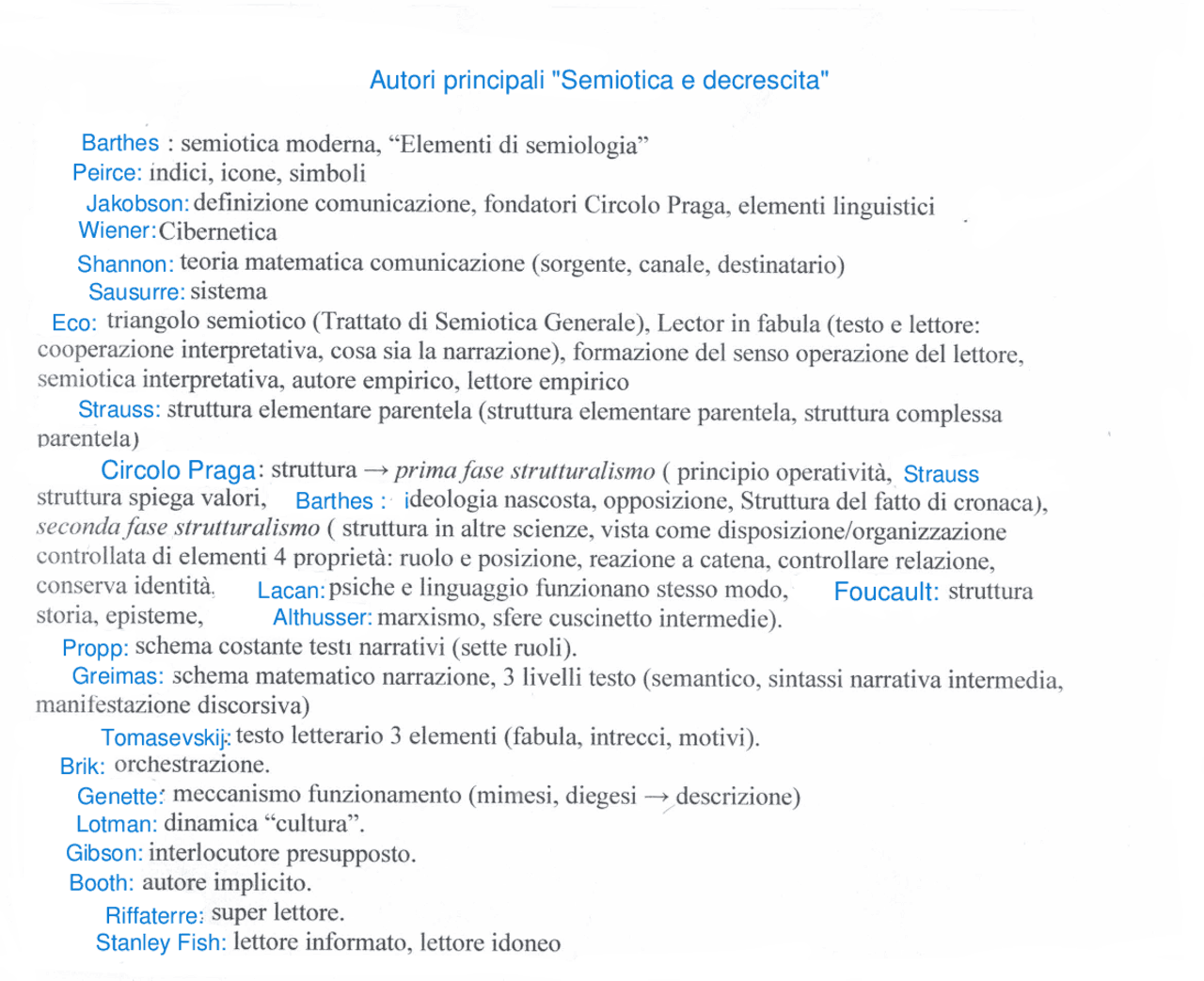 Principali Autori Citati Dal Libro Semiotica E Decrescita Docsity